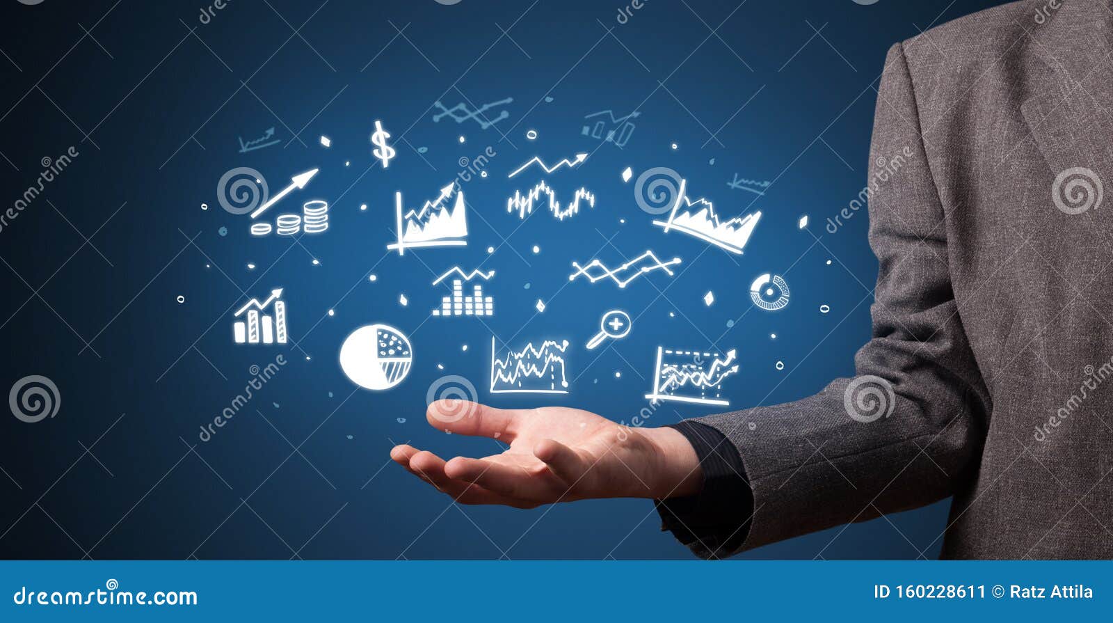 Hand Holding Application Symbols in Her Hand Stock Image - Image of ...