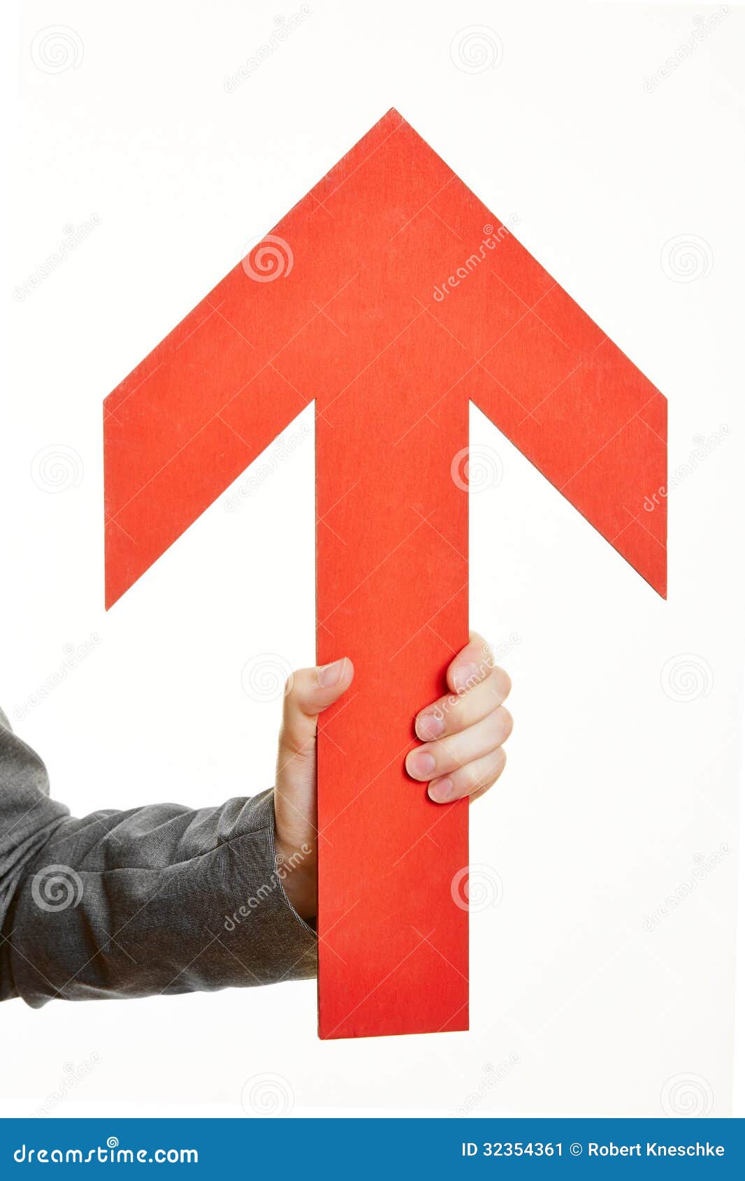 Hand Holding Arrow Pointing Up Stock Image - Image of positive, arrow ...