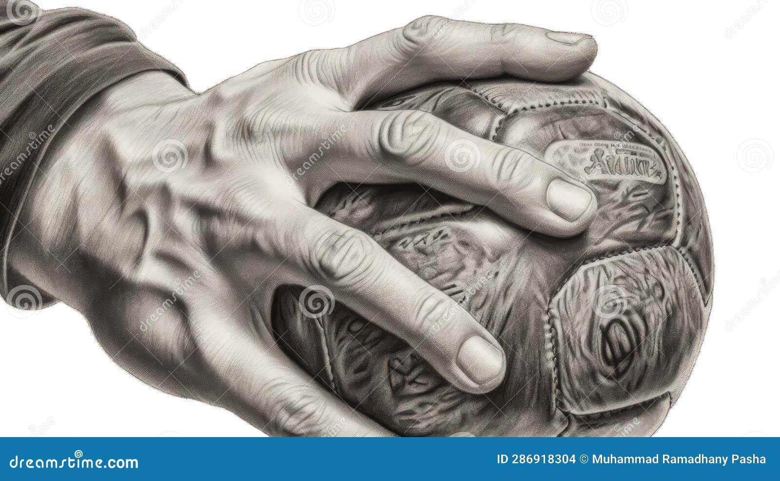 Hand Holding a Ball Isolated on Transparent Background Stock ...