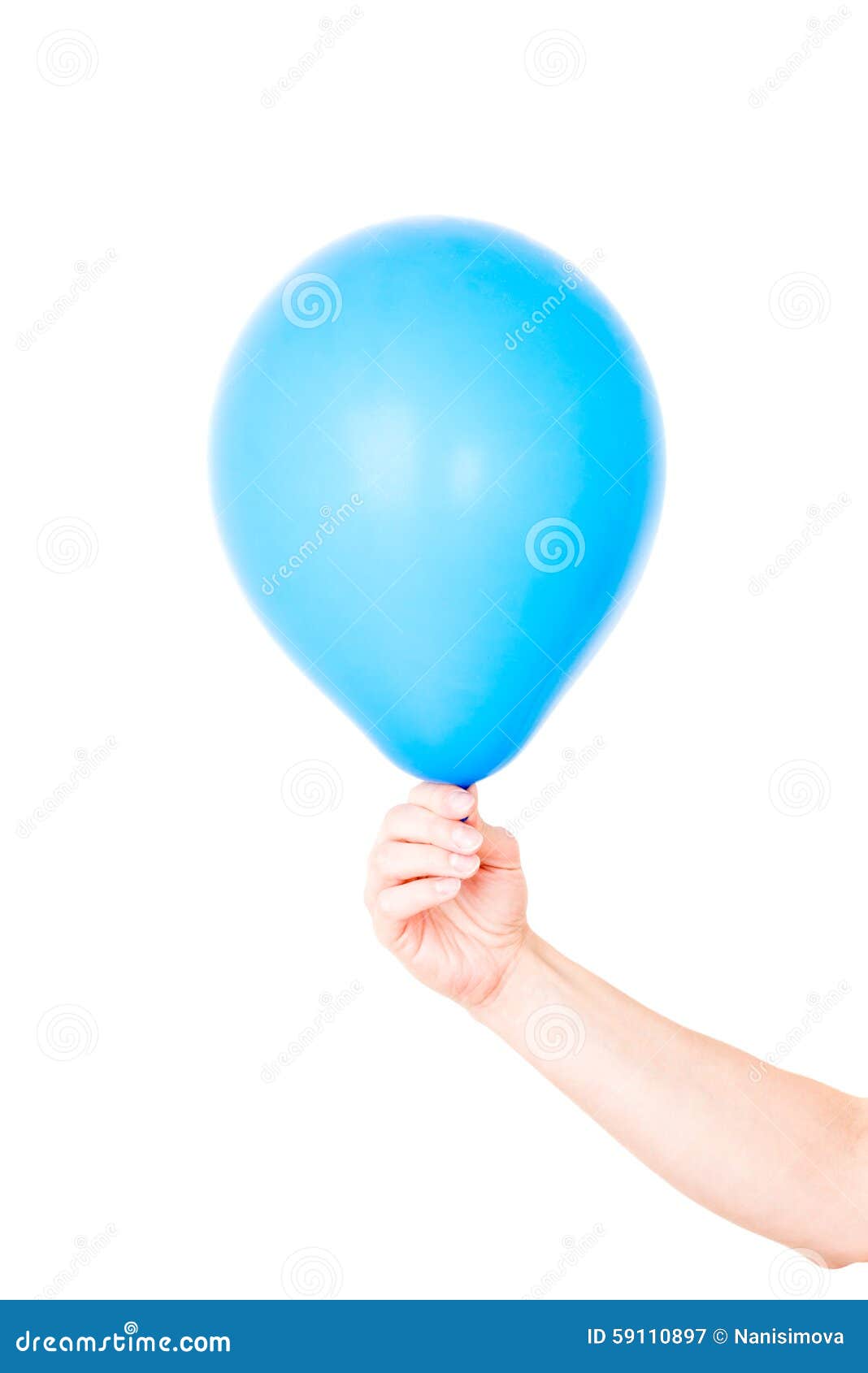 Hand Holding Balloon Isolated on White Stock Image - Image of rubber ...