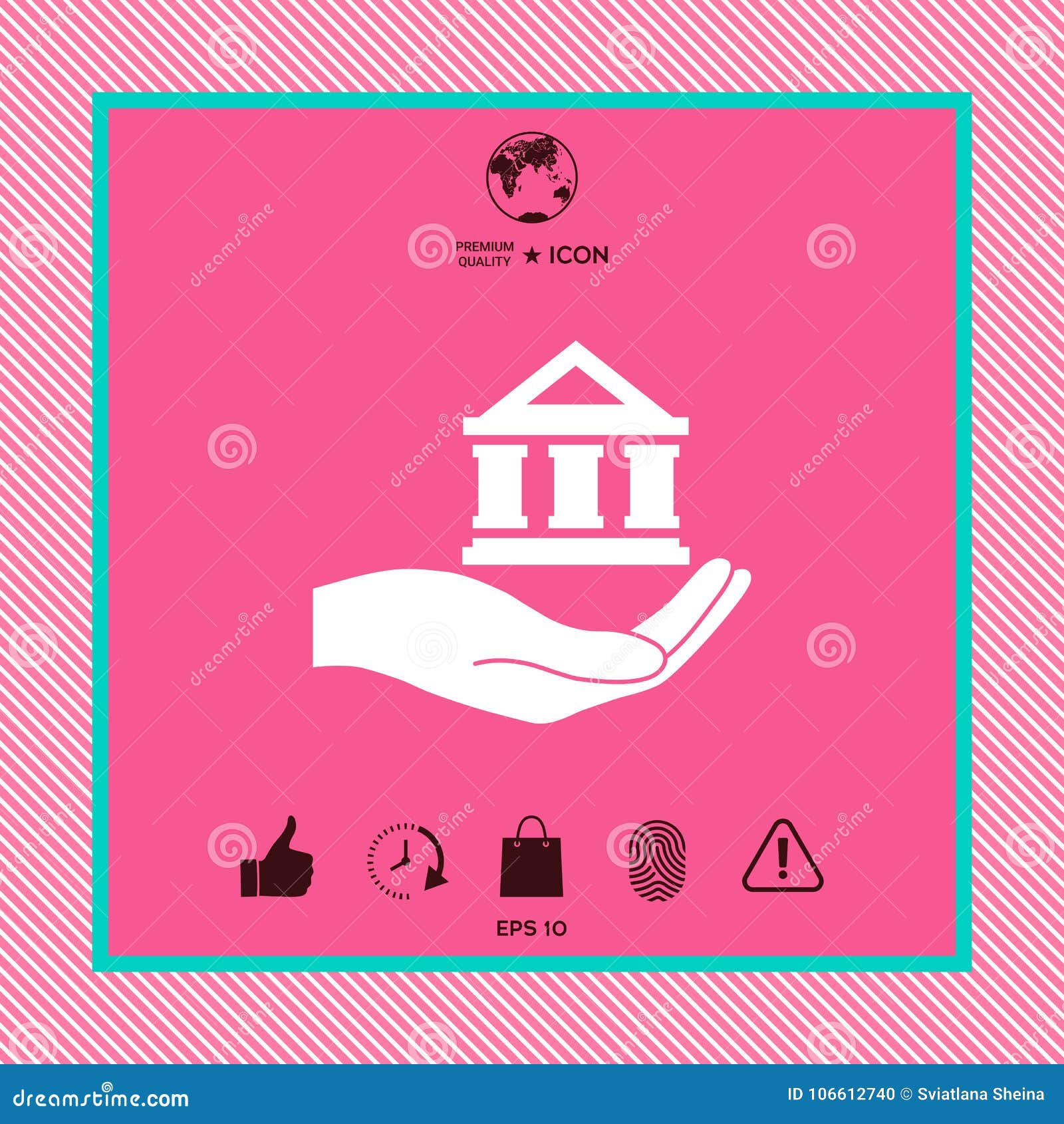 Hand holding bank stock vector. Illustration of symbol - 106612740
