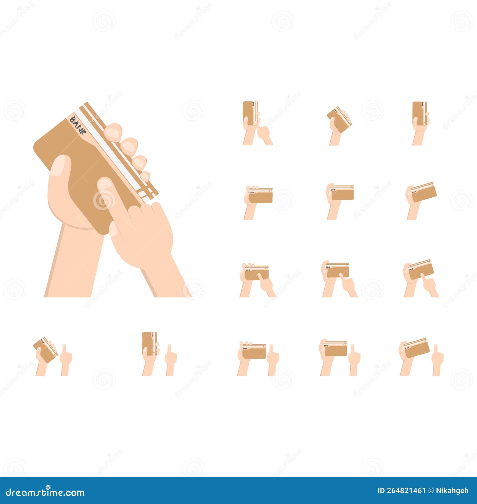 Hand Holding Bank Saving Book and Money Collection Stock Vector ...