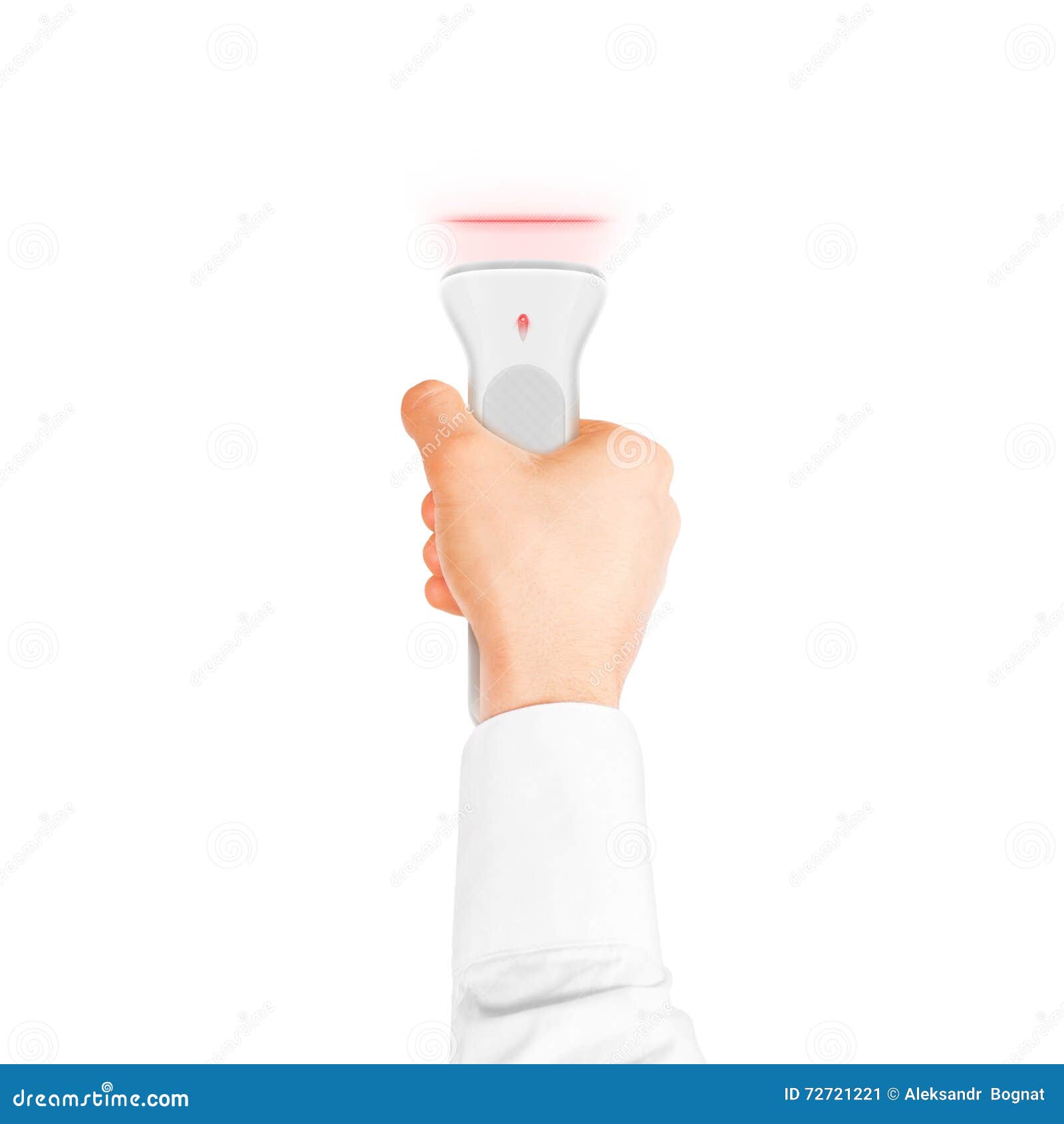 Hand Holding Bar Code Scanner . Barcode Scan Technology. Stock Image ...