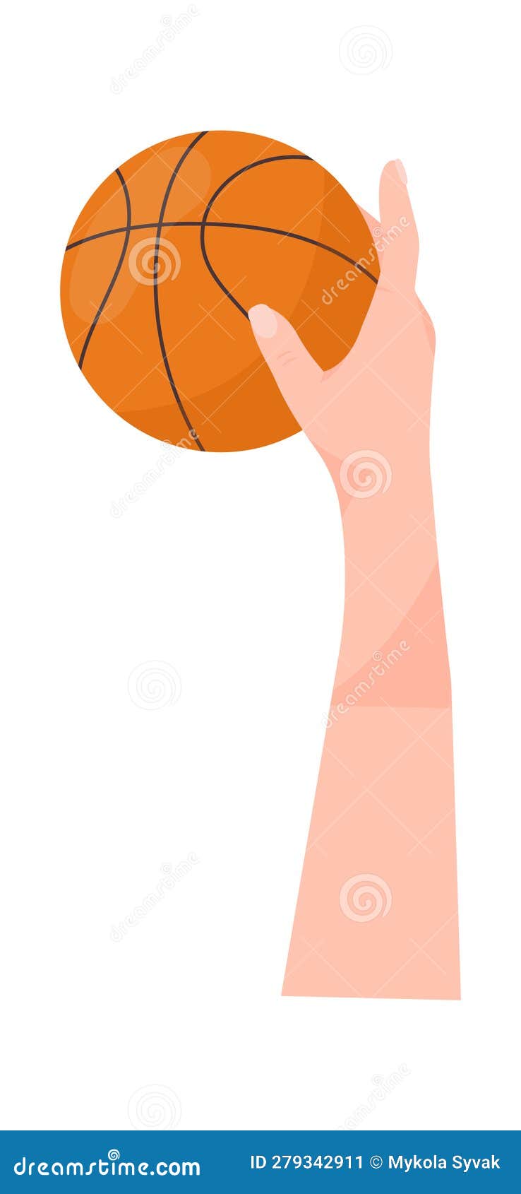 Hand Holding Basketball Ball Stock Vector - Illustration of ball ...