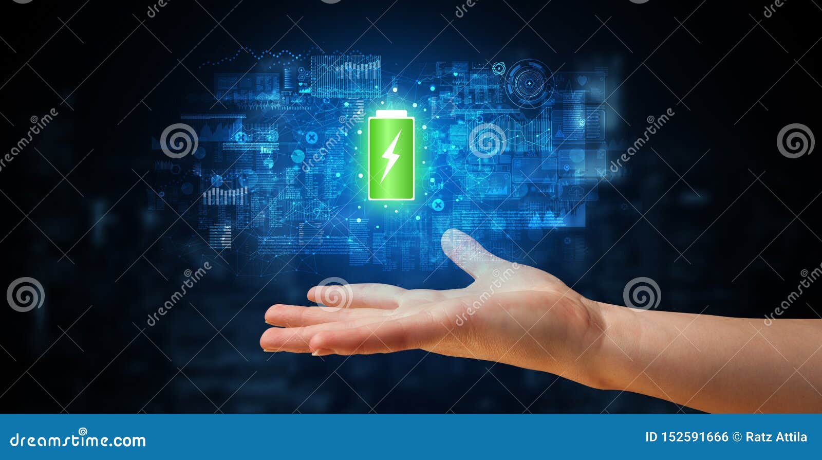 Hand holding battery stock photo. Image of impulse, backup - 152591666