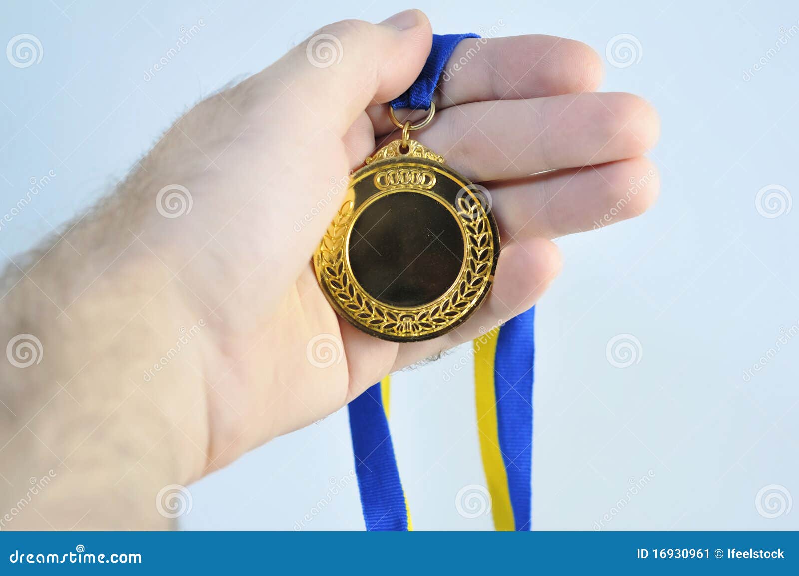 Hand Holding Beautiful Golden (medal) Trophy Stock Image - Image of ...