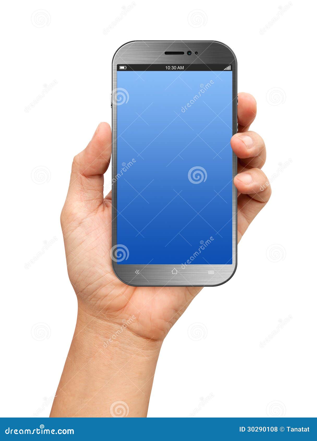 Hand Holding a Big Screen Smartphone with Blank Screen Stock Photo ...