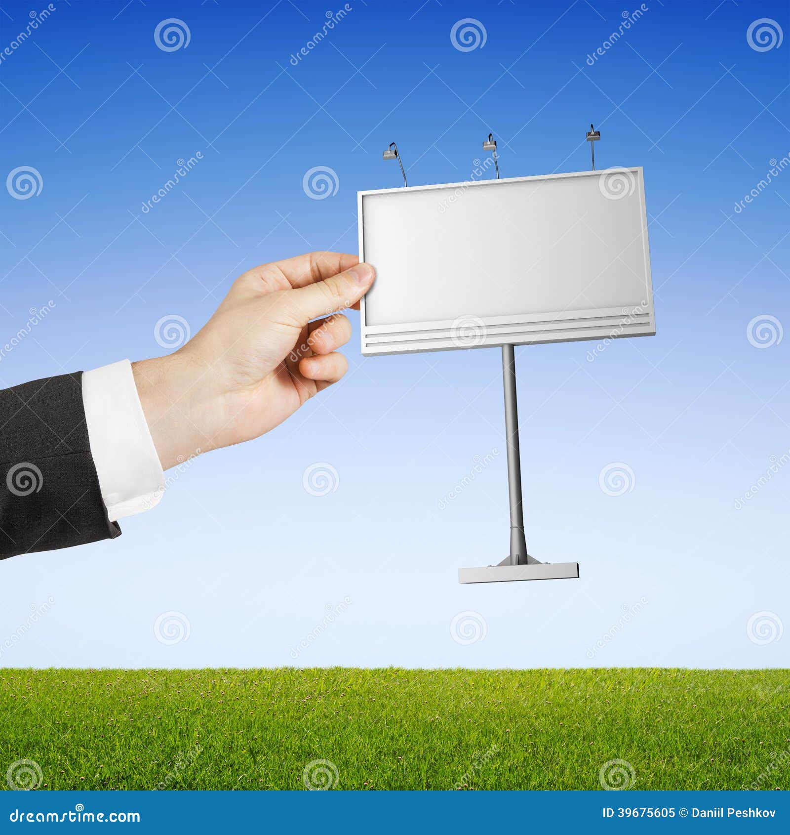 Hand holding billboard stock image. Image of clear, empty - 39675605
