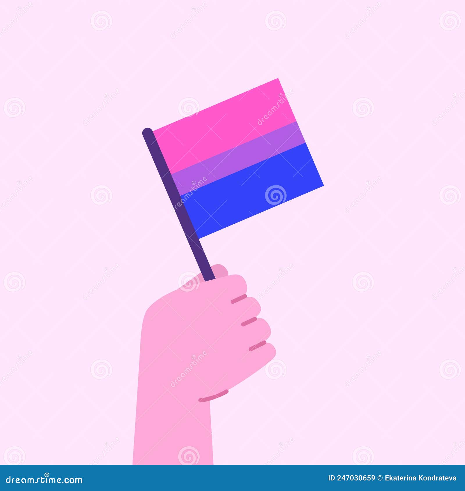 Hand Holding Bisexual Flag. Pride Month Concept Stock Vector ...