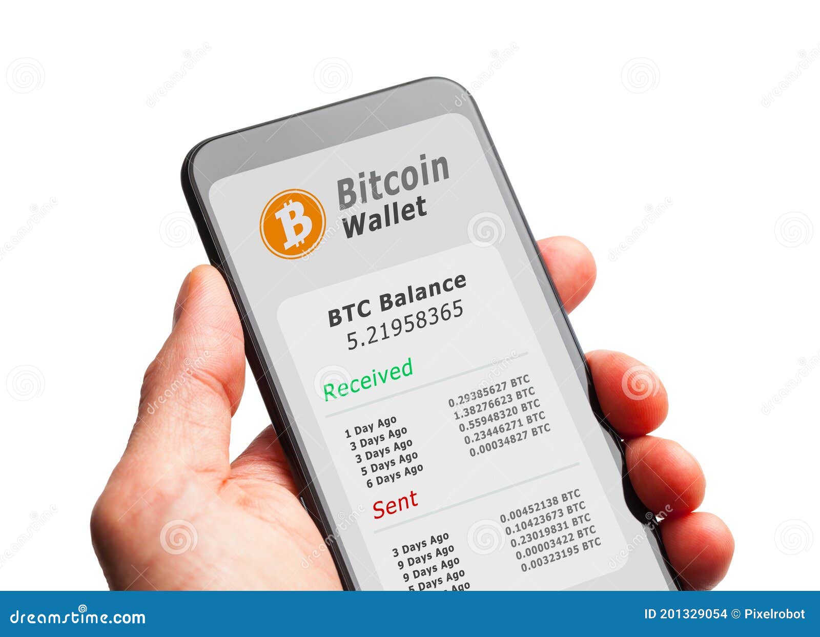 Hand Holding Bitcoin Wallet Stock Photo - Image of secure, currency ...