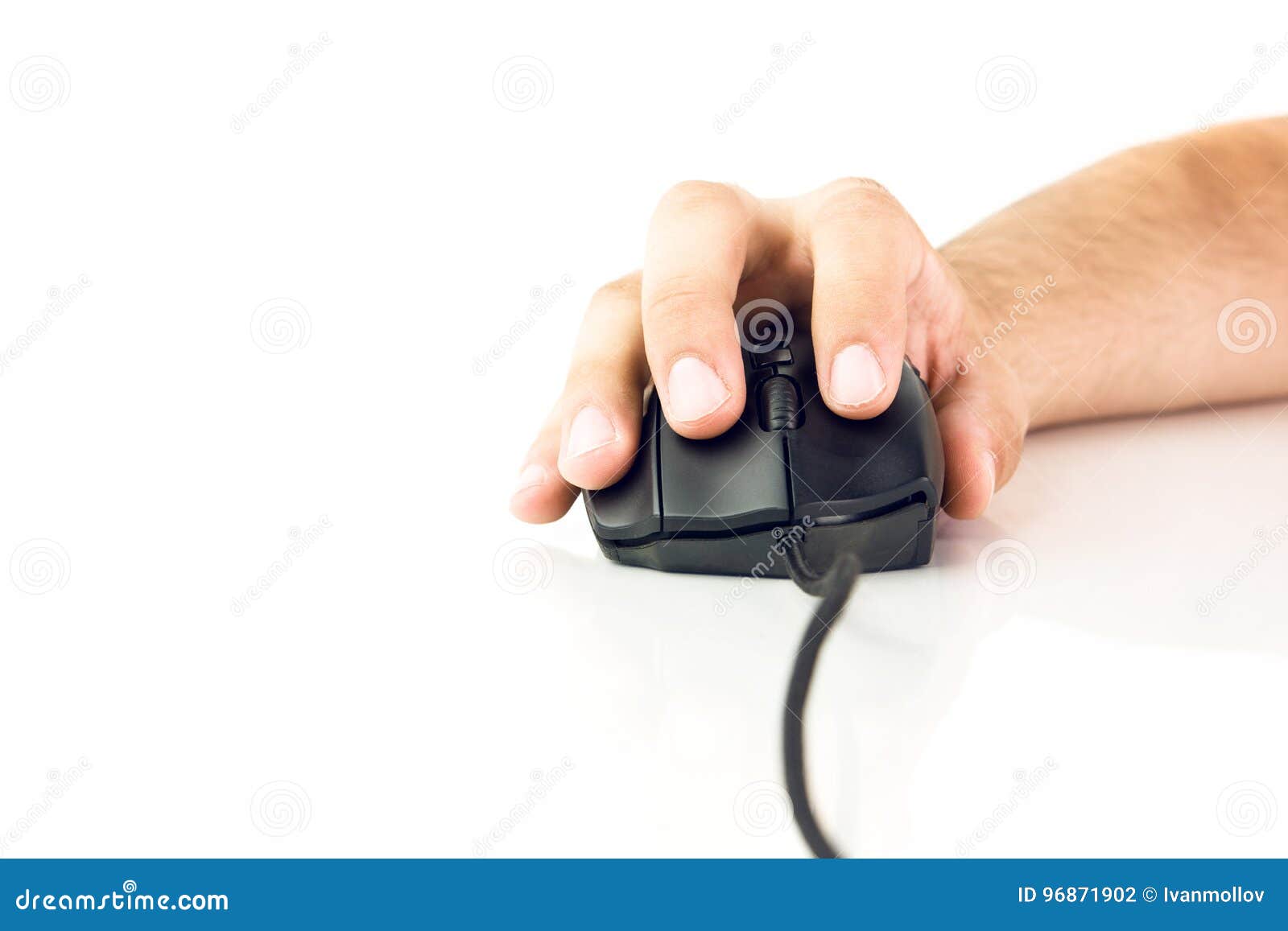 Hand Holding Black Computer Mouse Stock Photo - Image of data, cable ...