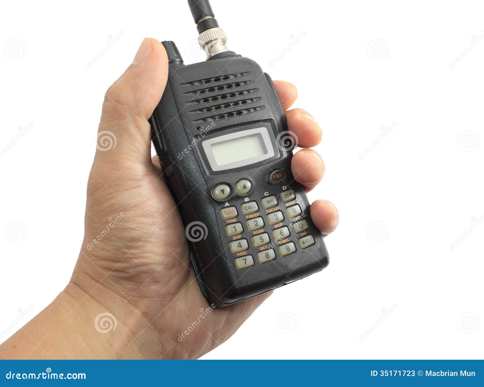 Hand Holding Black Ham Radio Stock Image - Image of receiver, channel ...