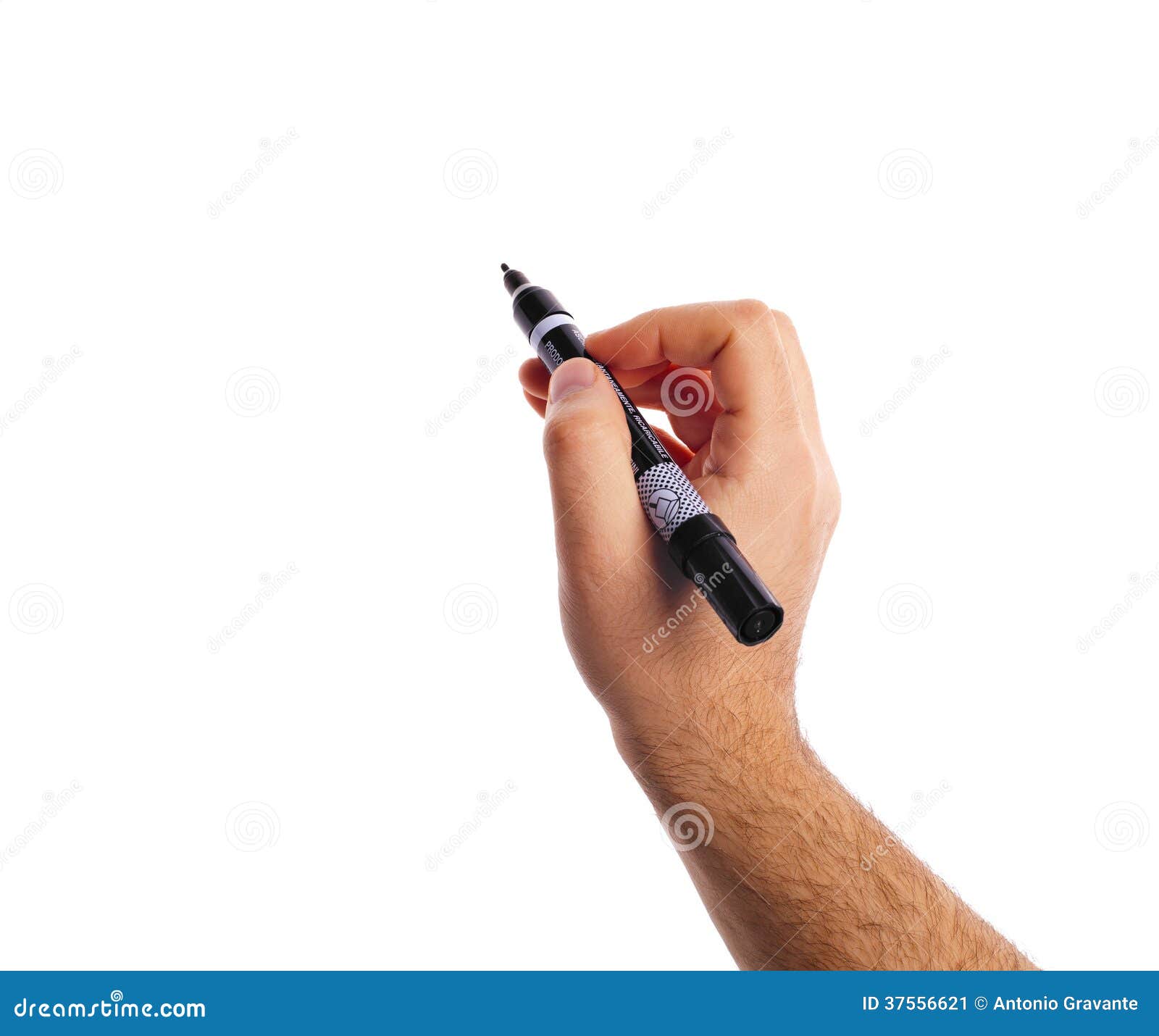 Hand Holding a Black Marker with Copy Space. Stock Image - Image of ...