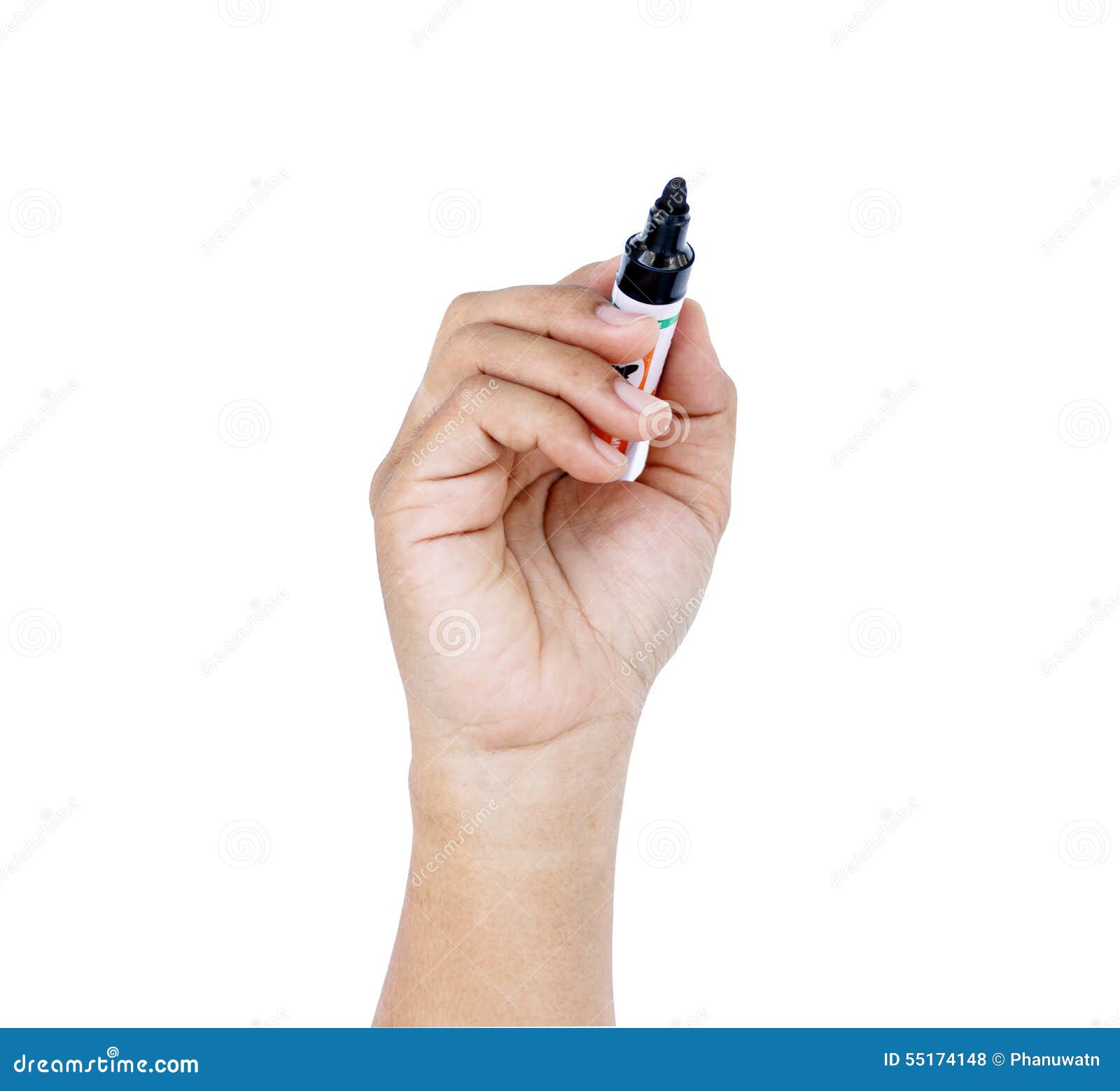 Hand Holding a Black Marker, Isolated on White Background Stock Photo ...