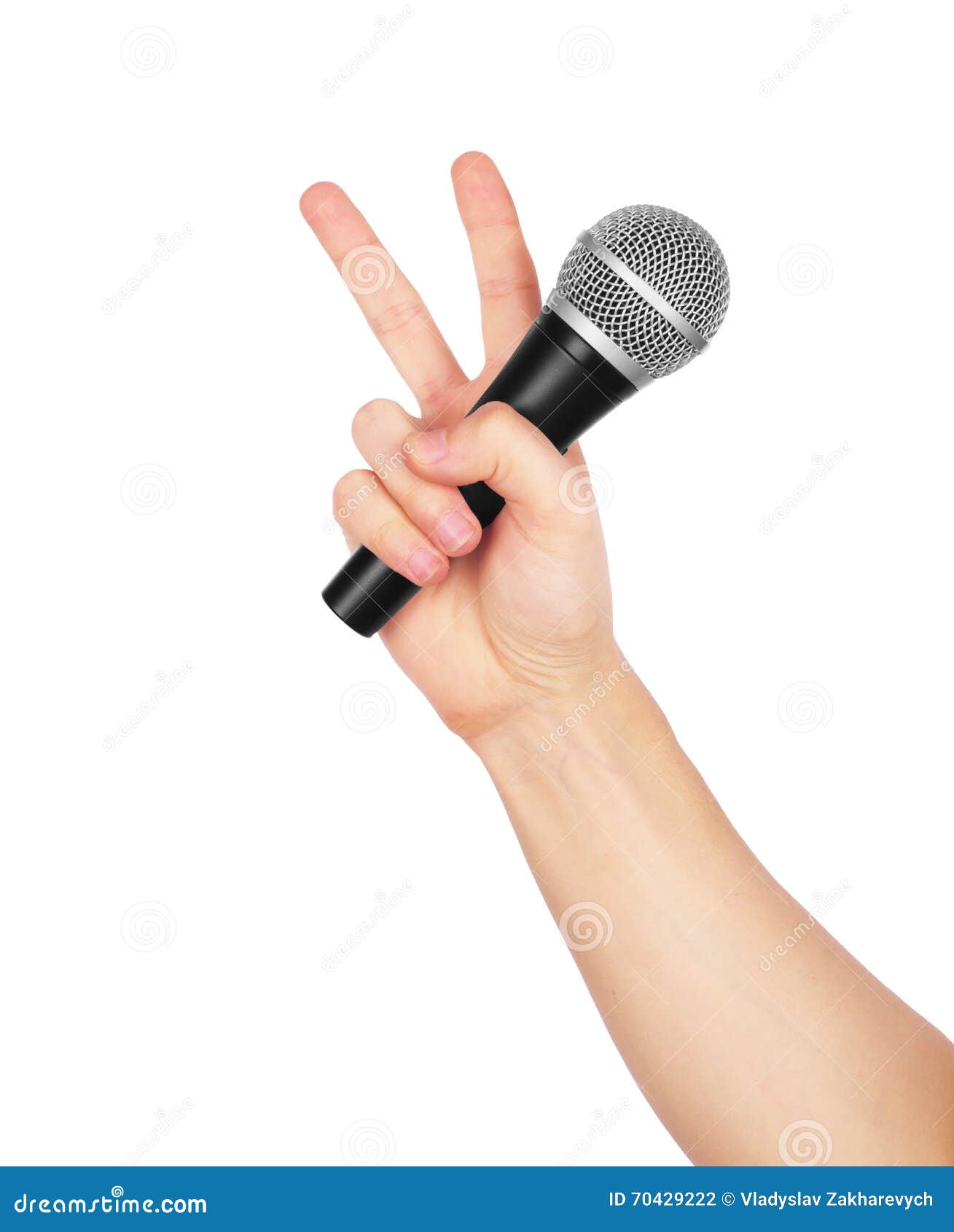 Hand Holding a Black Microphone Stock Photo - Image of sound, equipment ...