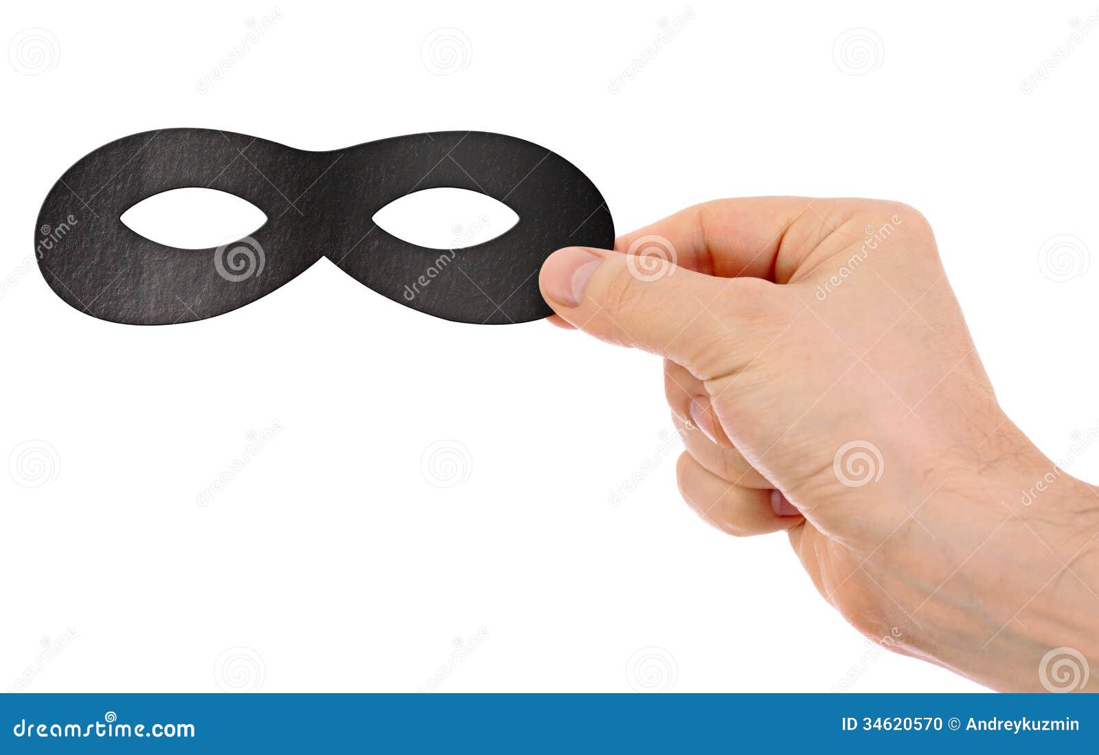Hand Holding Black Paper Mask Stock Photo - Image of isolated, simple ...