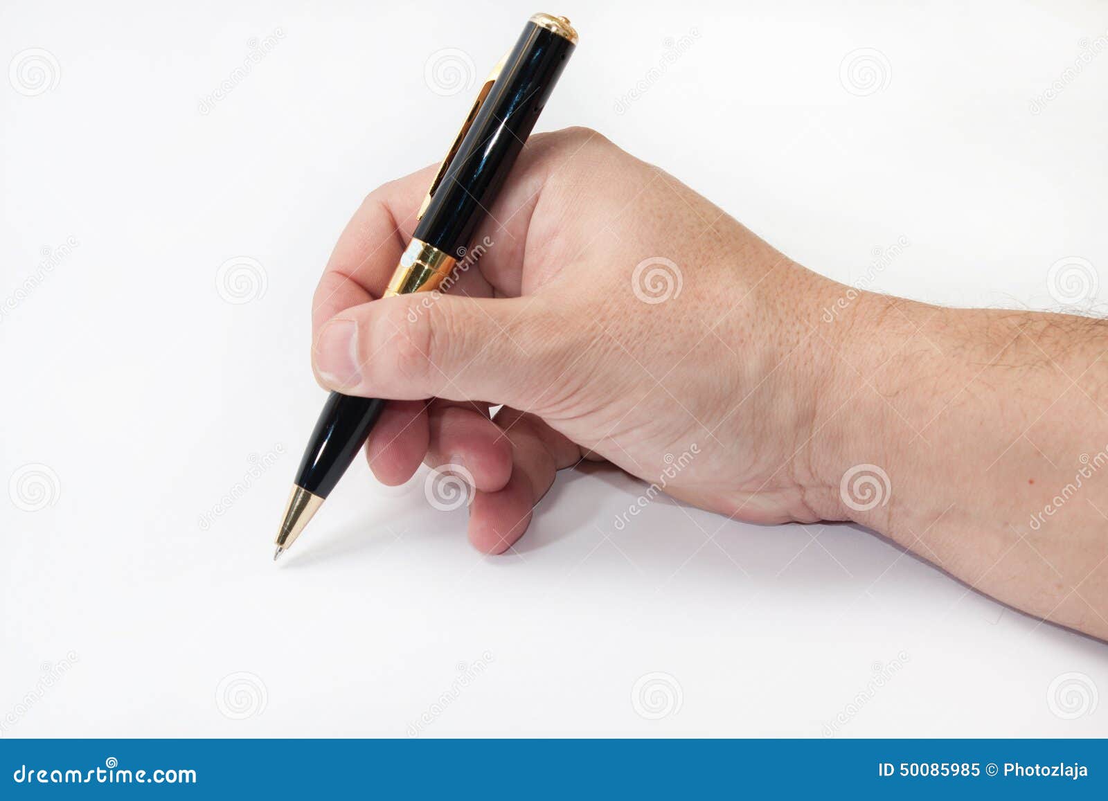 Hand Holding Black Pen and Writing Stock Image - Image of note, fingers ...