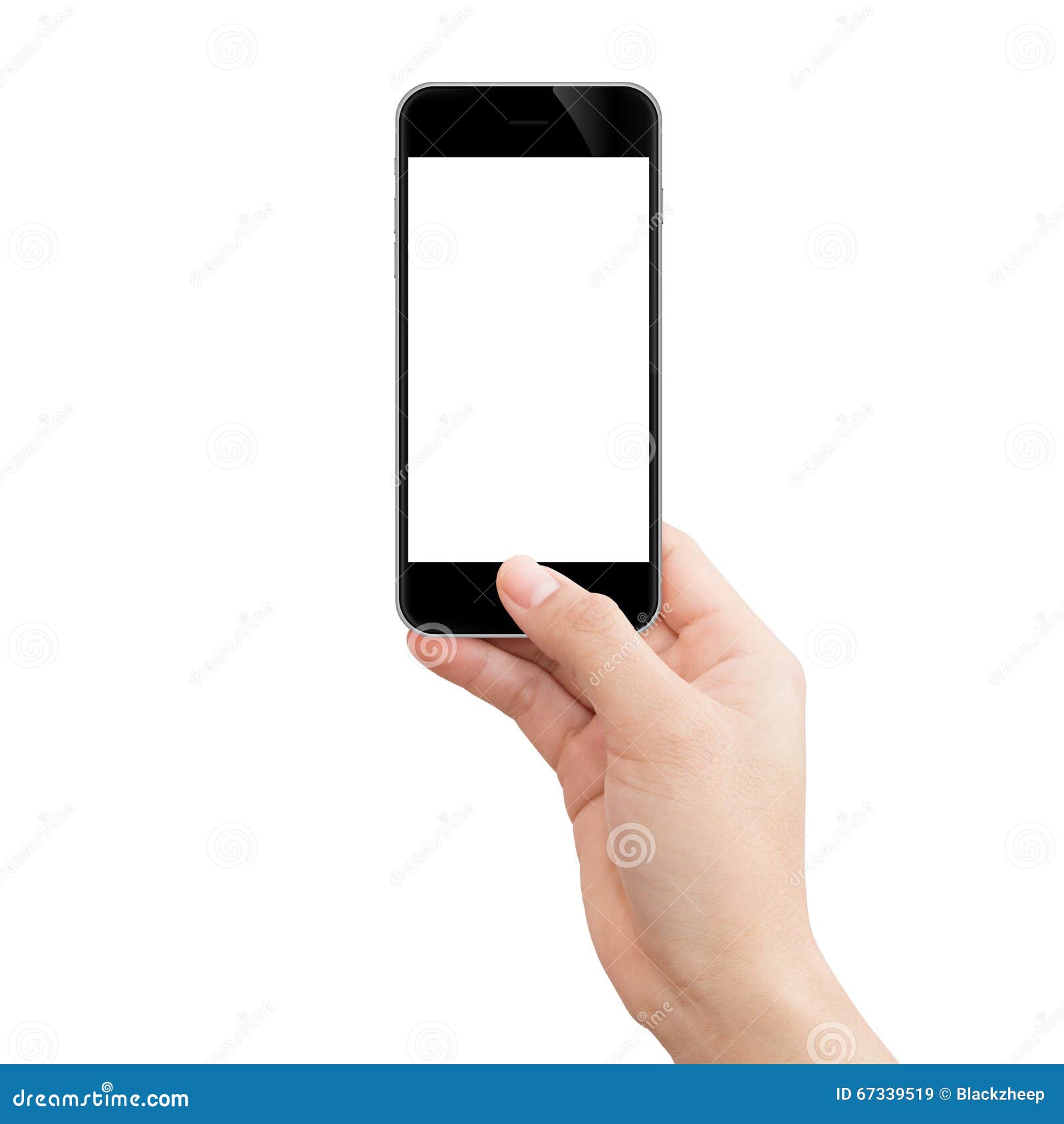 Hand Holding Black Phone Isolated Clipping Path Inside Ima Stock Photos ...