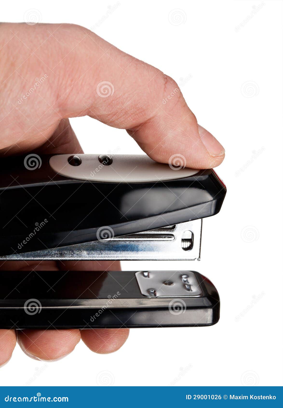 Hand holding black stapler stock photo. Image of businesses - 29001026