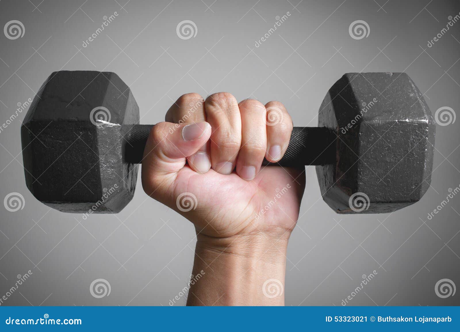 Hand Holding Black Steel Dumbbell Stock Image - Image of holding, heavy ...