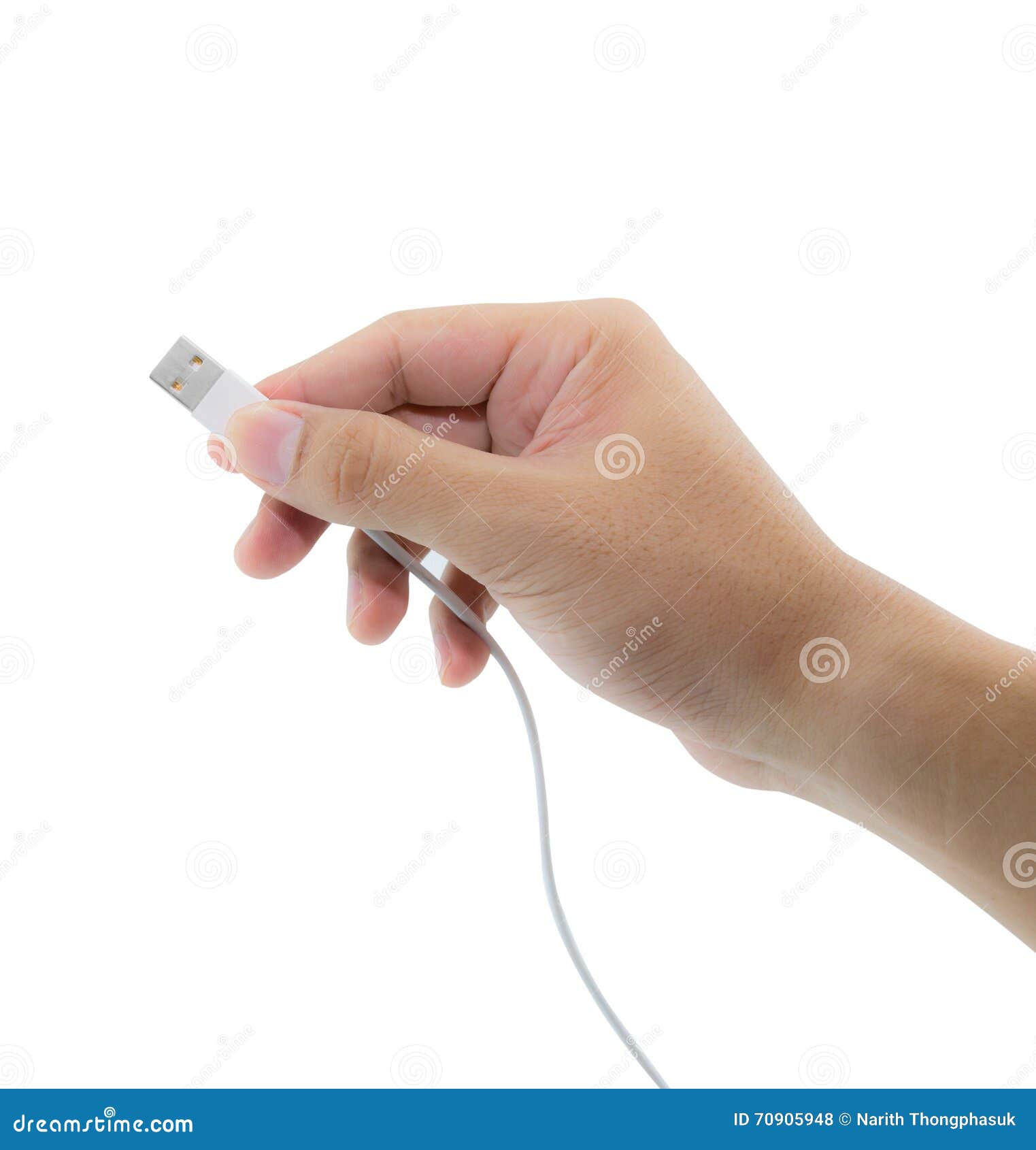 Hand Holding Black USB Cable Stock Photo - Image of data, electronics ...