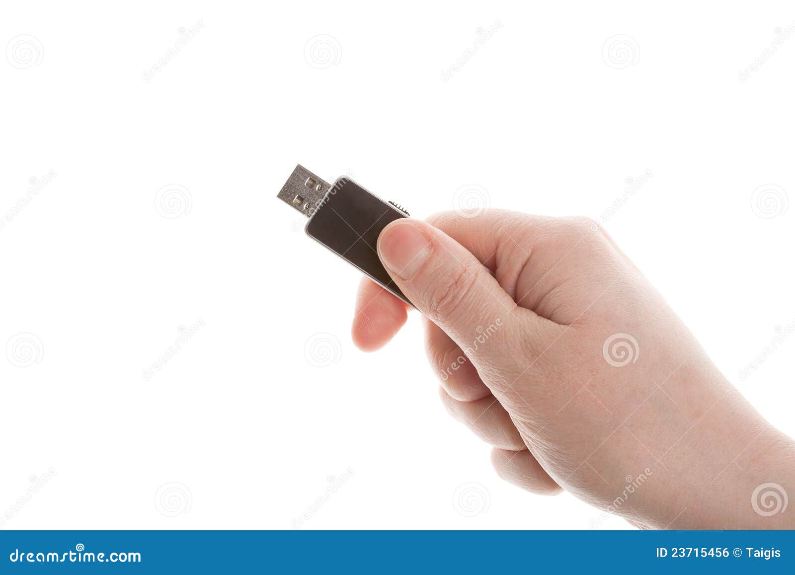 Hand holding black USB key stock photo. Image of metal - 23715456