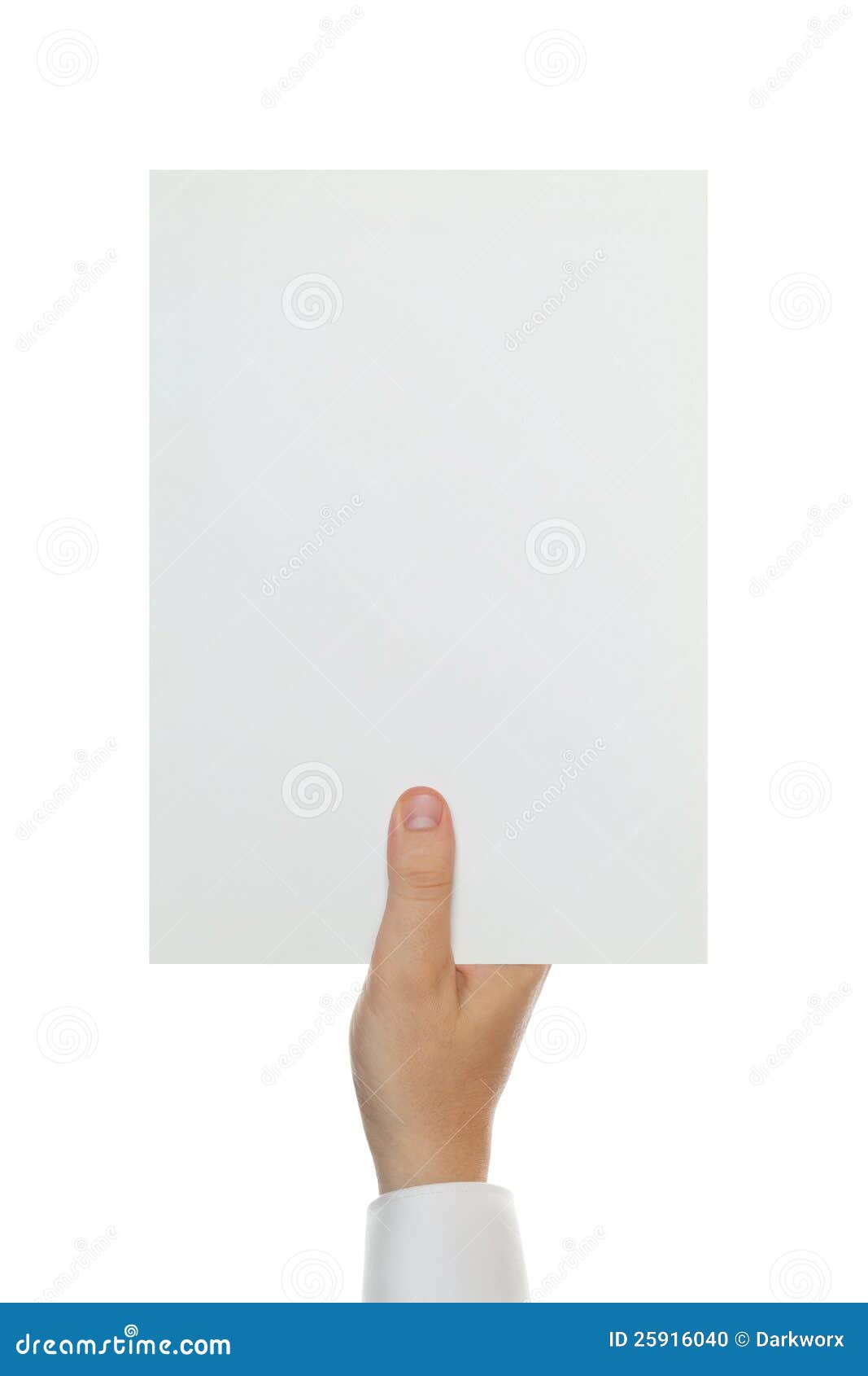 Hand Holding Blank A4 Paper Stock Photo - Image of human, sleeve: 25916040