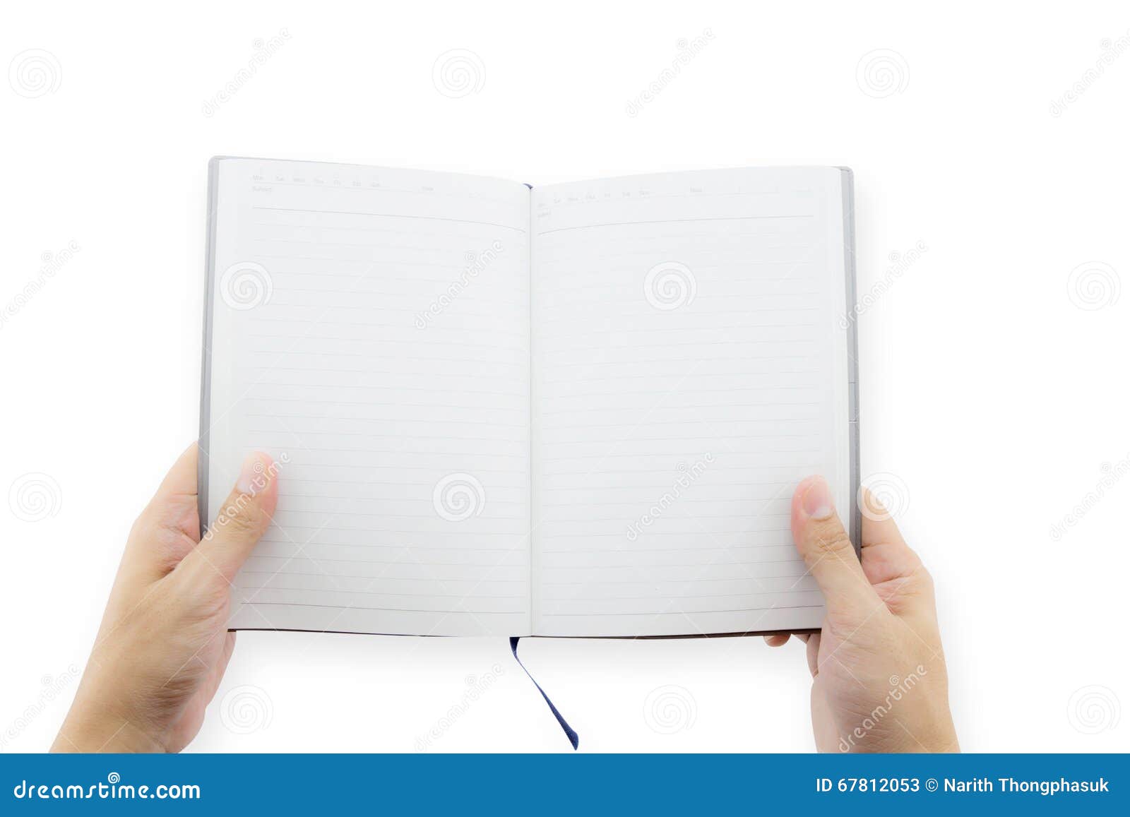 Hand Holding Blank Book in the Hand. Man Show Pages Stock Image - Image ...