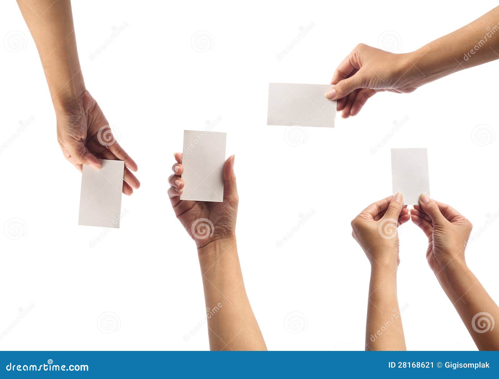 Hand holding blank card stock image. Image of advertise - 28168621