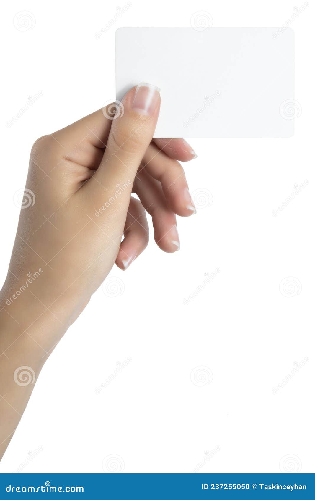 Hand Holding Blank Card Isolated with Clipping Path Stock Photo - Image ...