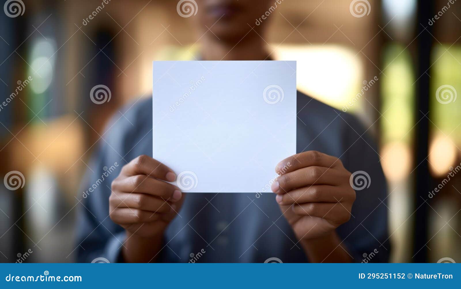 Hand Holding a Blank Card Person Holding a Blank Card Stock ...