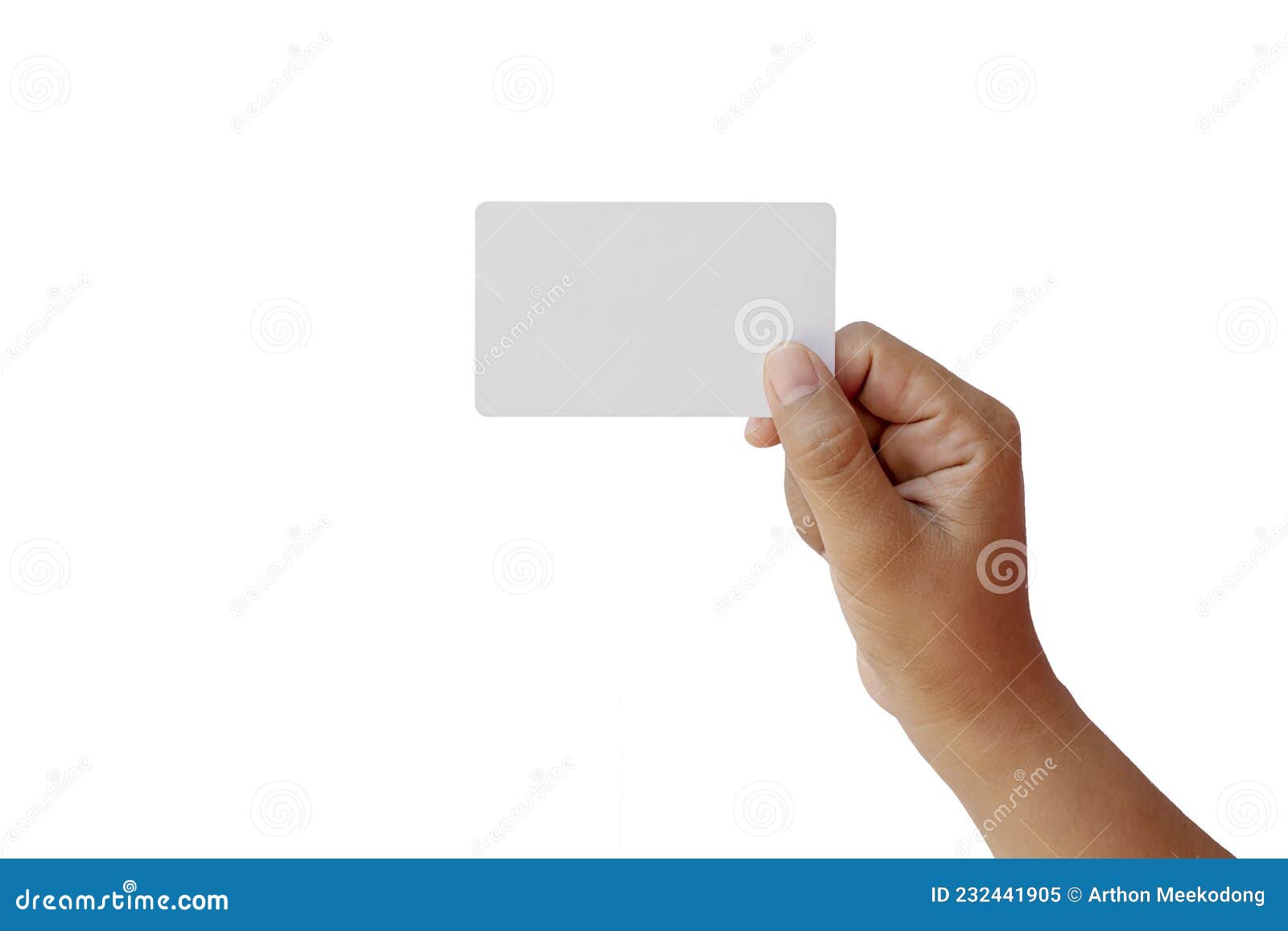 Hand Holding Blank Card on White Background Stock Image - Image of ...