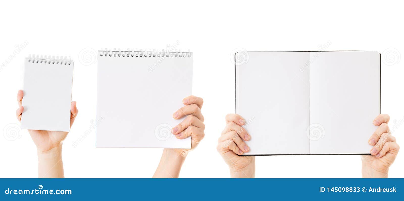 Hand Holding Blank Notebook Isolated Stock Image - Image of ...