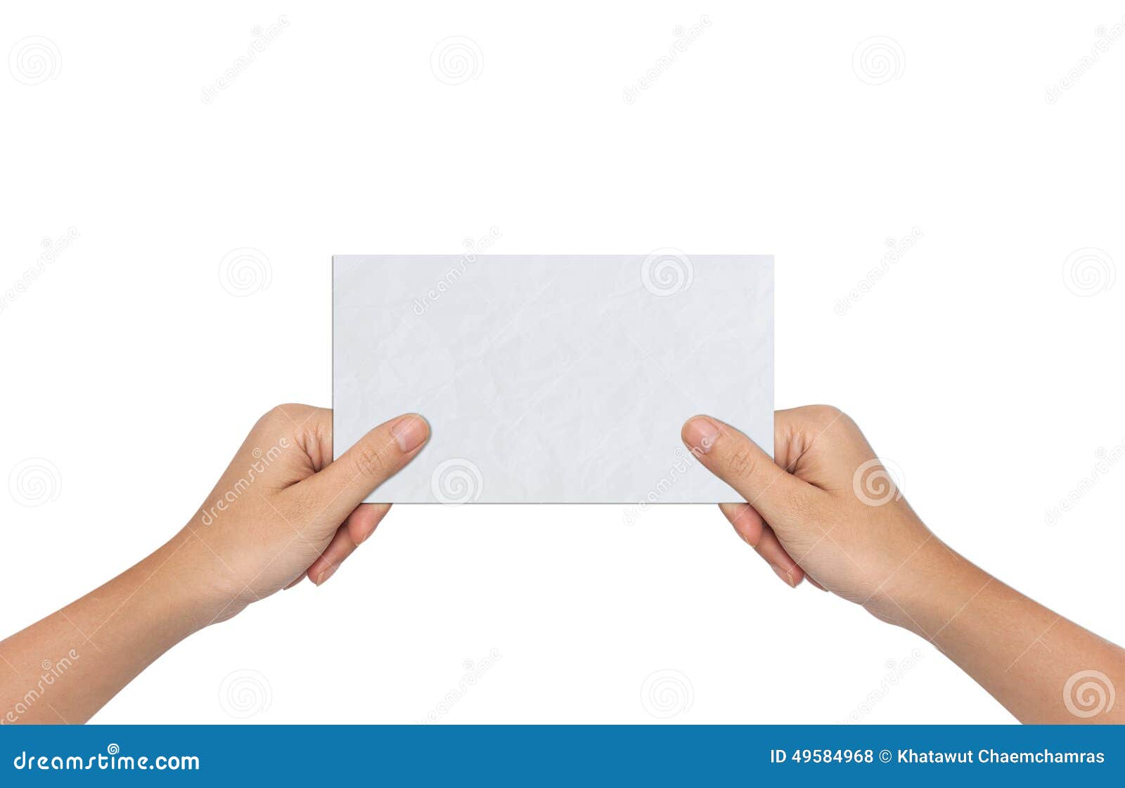 Hand Holding a Blank paper stock photo. Image of card - 49584968