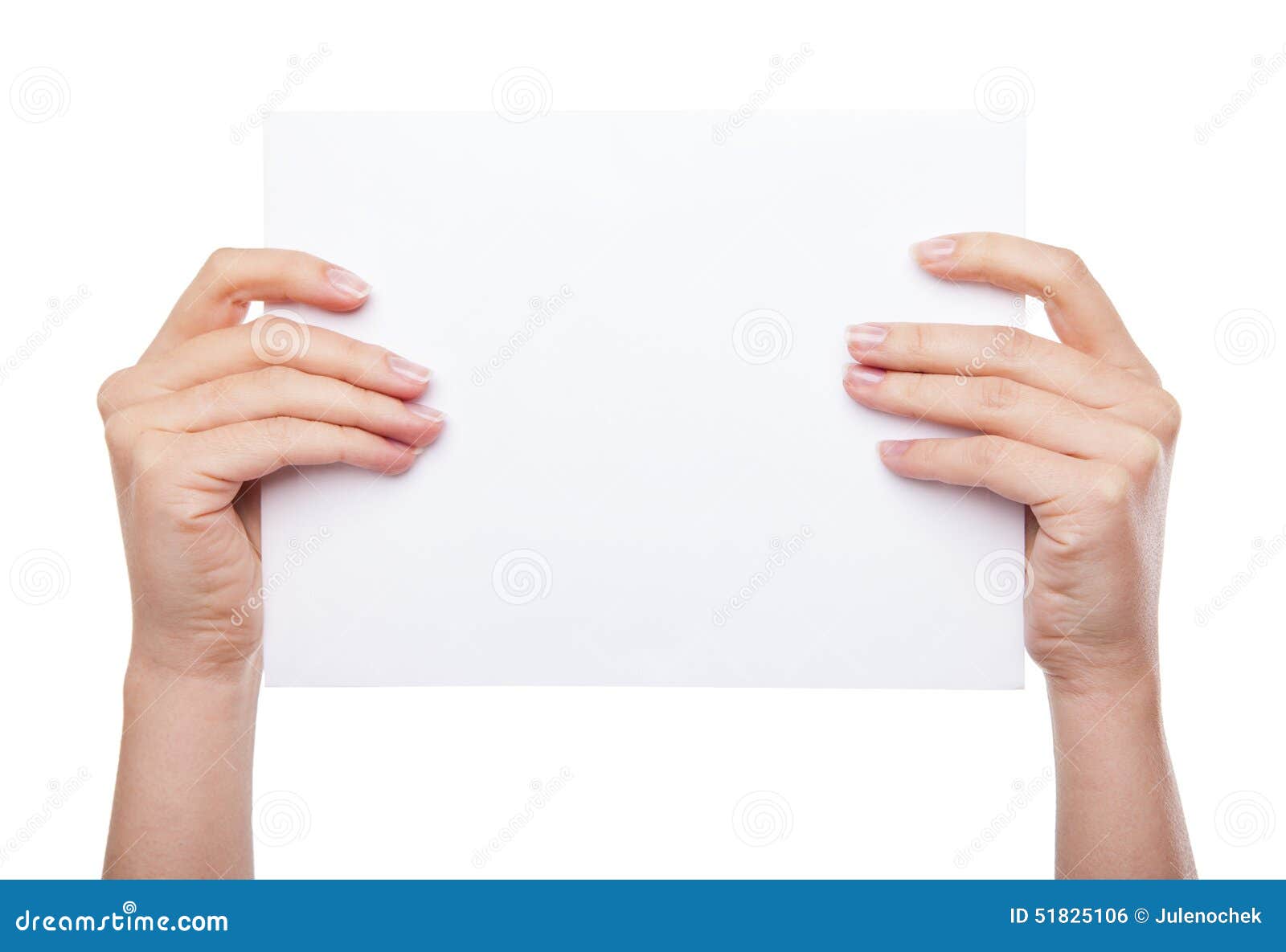 Hand Holding Blank Paper Isolated Stock Photo - Image of message ...