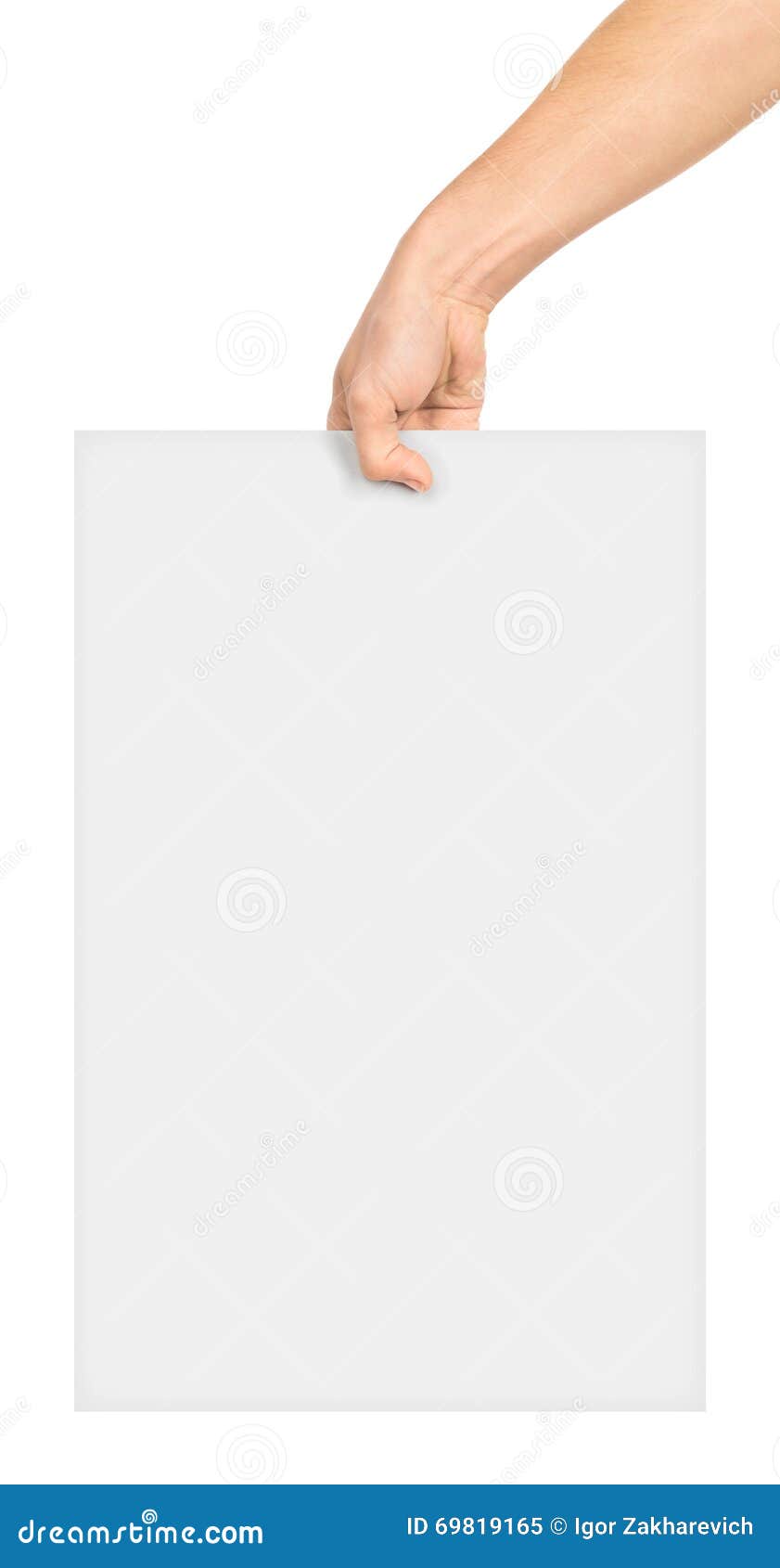 Hand holding blank paper stock image. Image of despair - 69819165