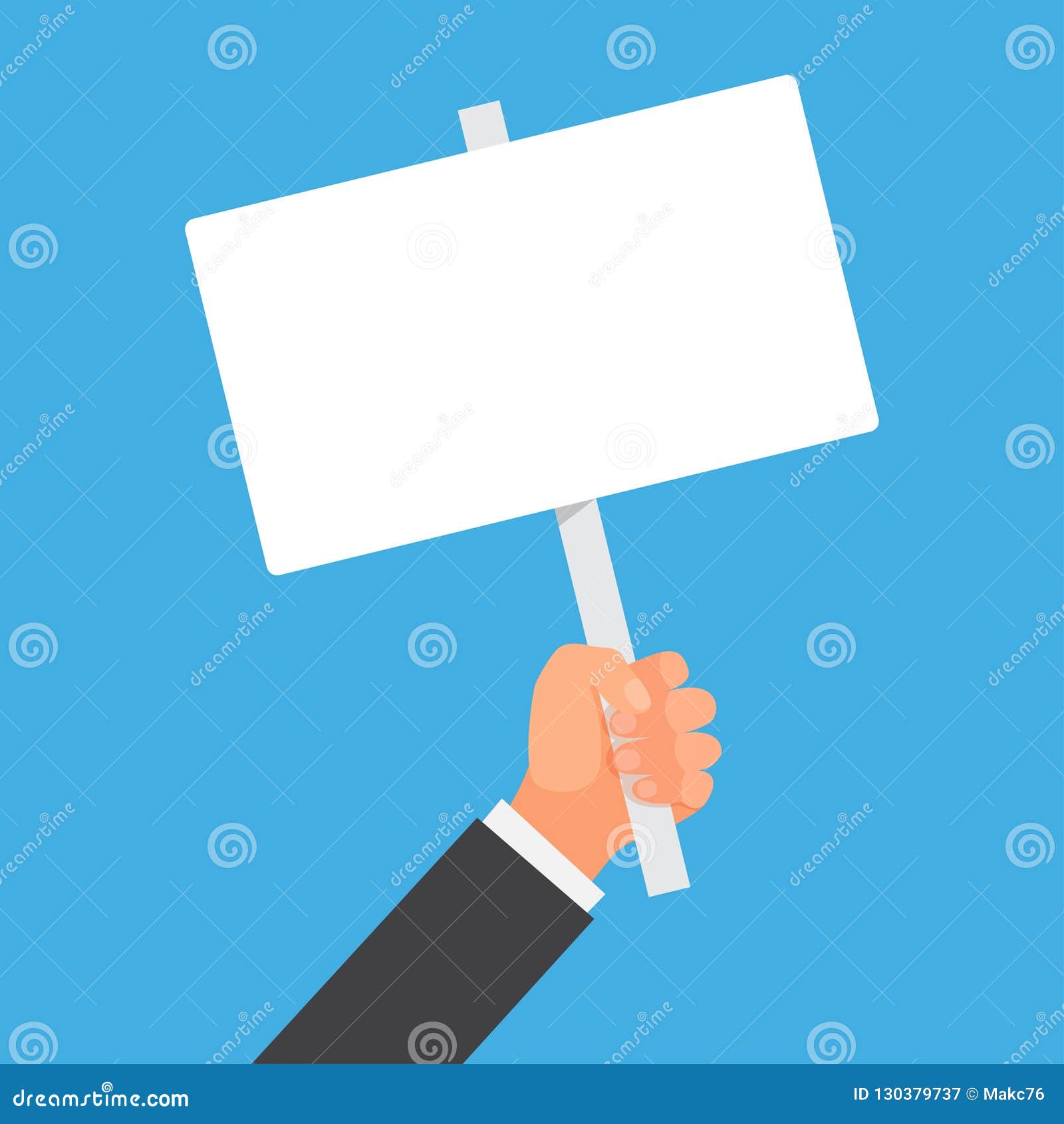 Hand Holding Blank Placard. Stock Vector - Illustration of banner ...