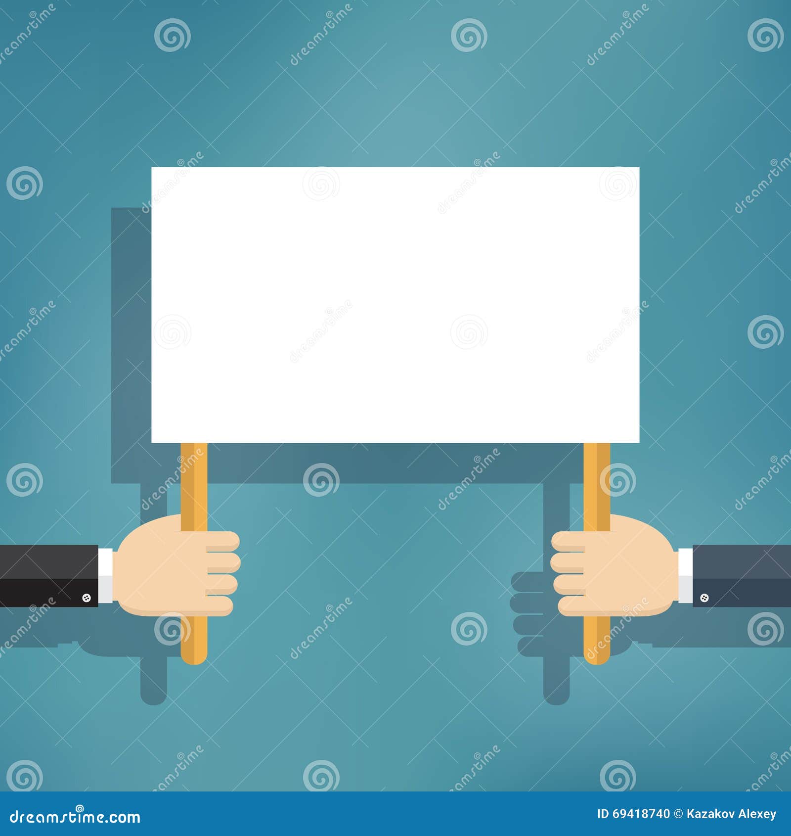 Hand Holding Blank Protest Board. Stock Vector - Illustration of ...