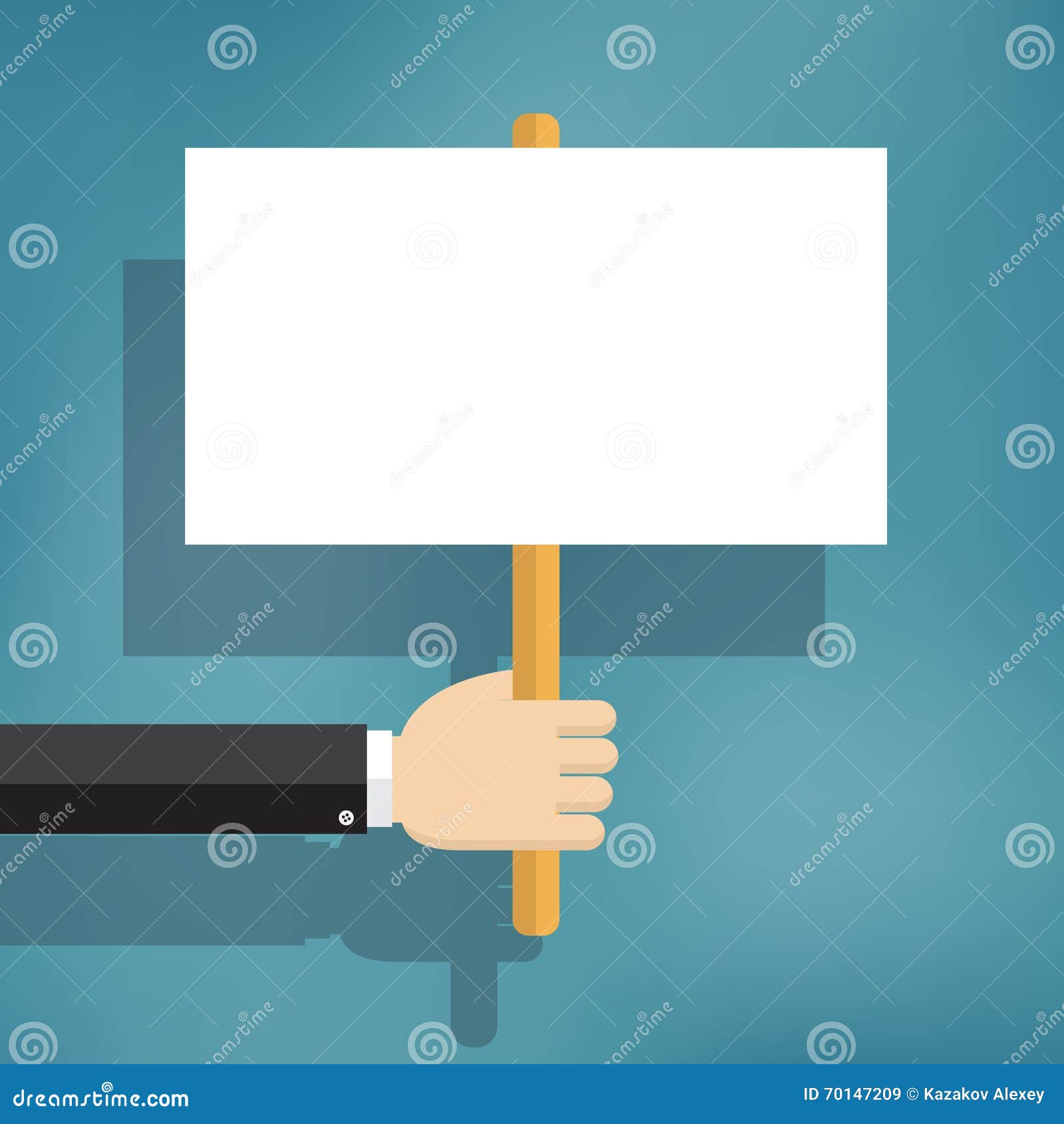 Hand Holding Blank Protest Boards. Stock Vector - Illustration of hold ...