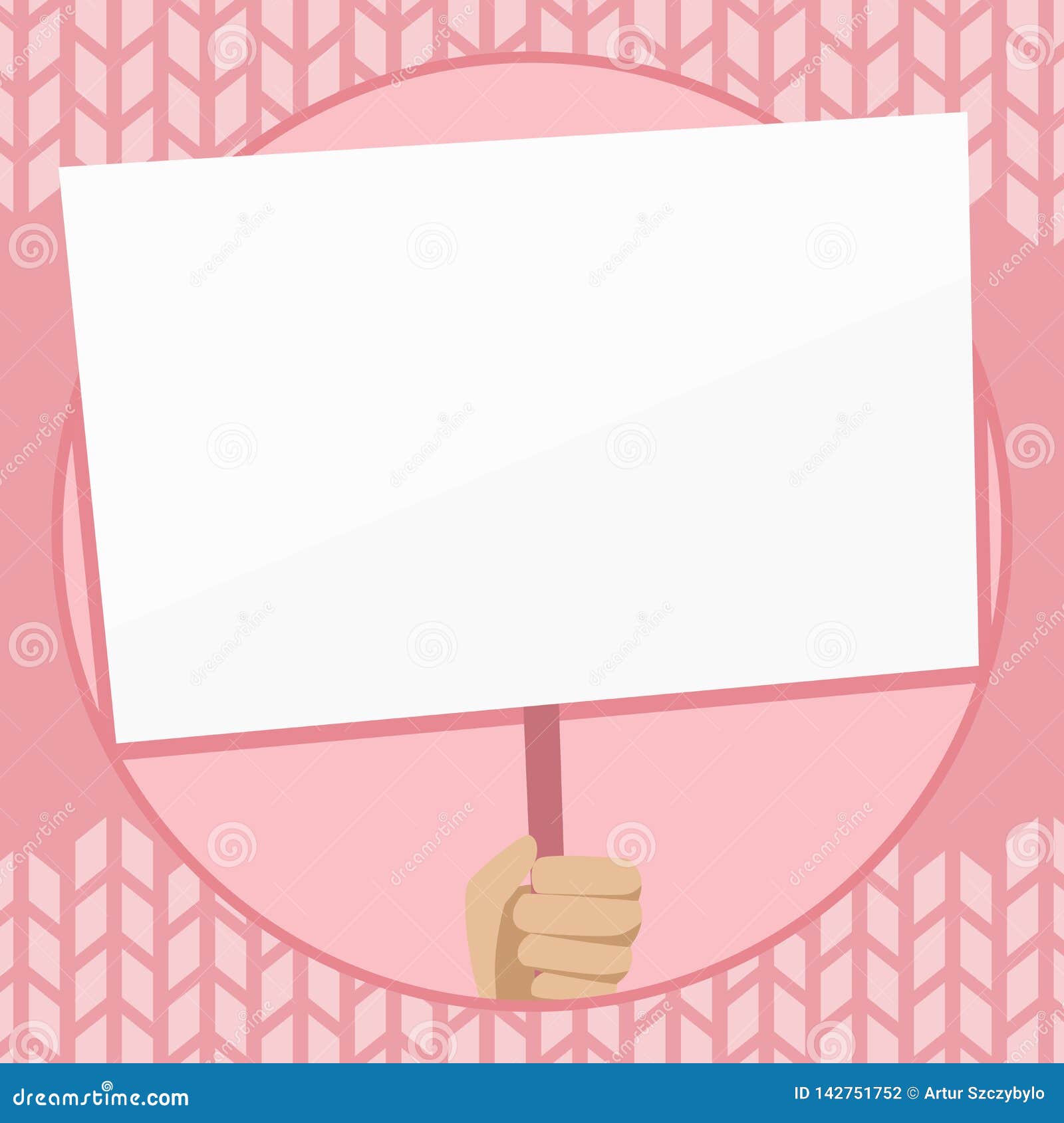 Hand Holding Blank Rectangular Shape Placard. White Empty Board ...