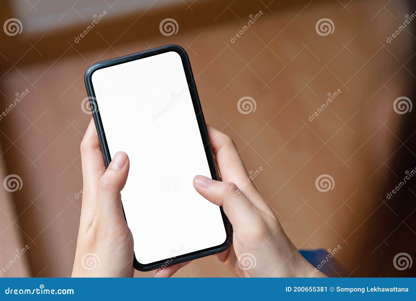 Hand Holding Blank Screen of Smartphone and for Graphic Display Montage ...