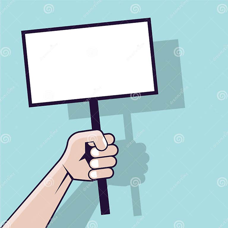 Hand Holding a Blank Sign Vector Stock Vector - Illustration of idea ...