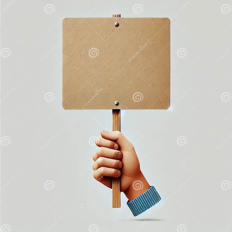 Hand Holding Blank Signboard for Custom Message or Protest Stock ...