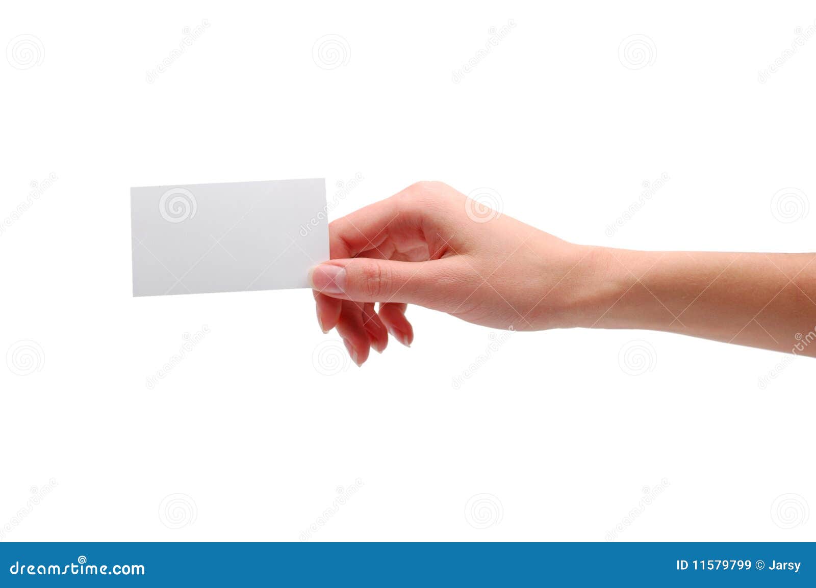Hand Holding Blank Visiting Card Stock Image - Image of calling ...