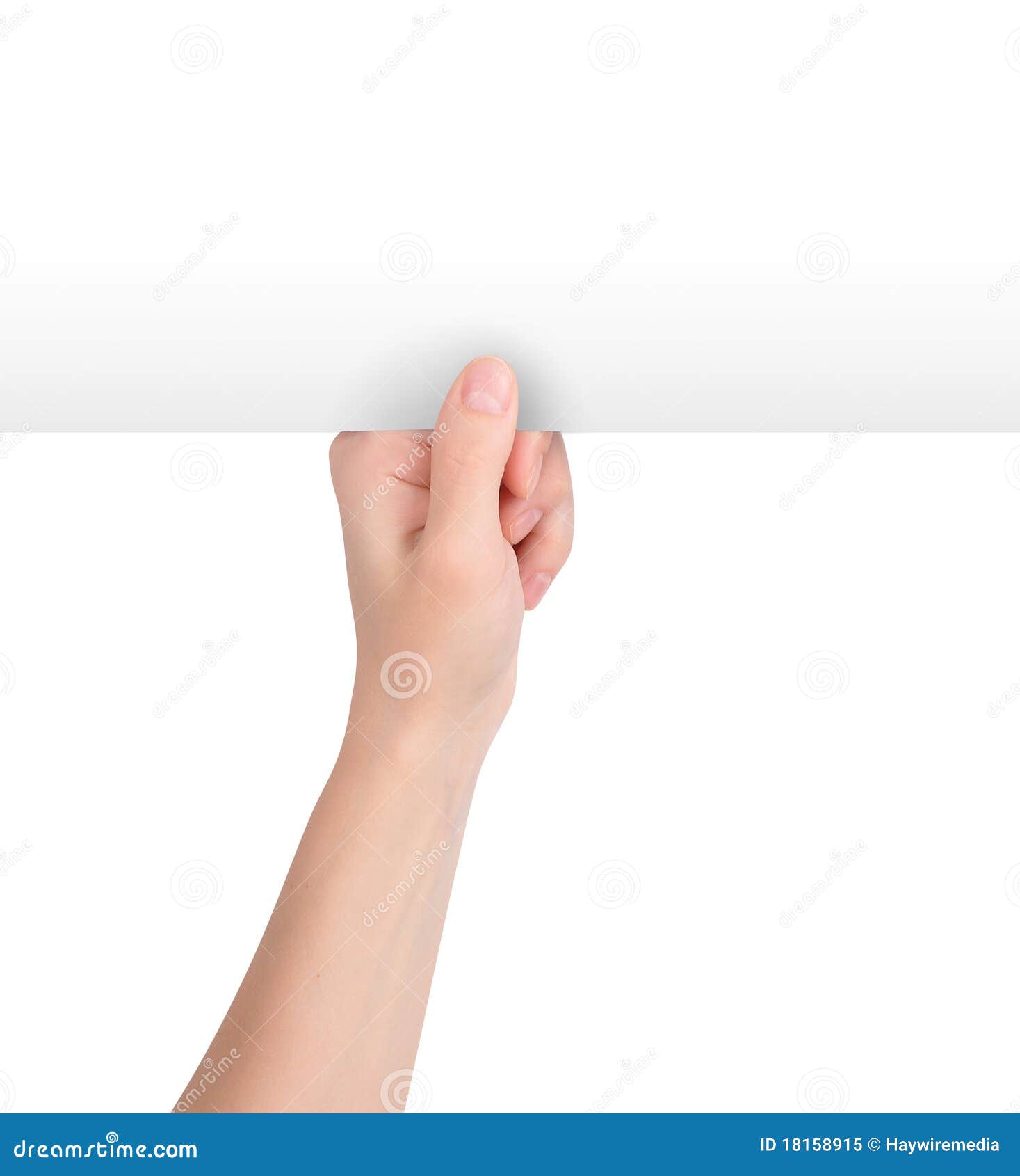 Hand Holding Blank White Paper Up Stock Image - Image of empty, message ...