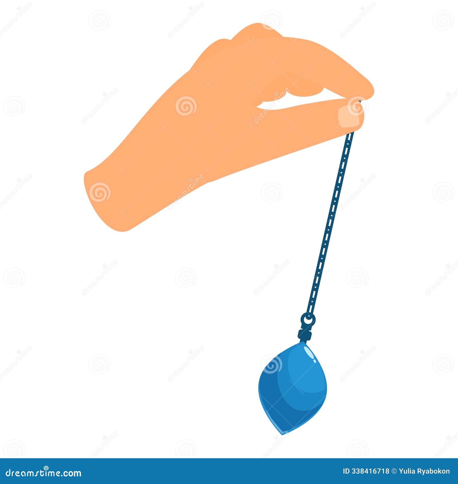Hand Holding Blue Pendulum for Hypnosis and Meditation Stock ...