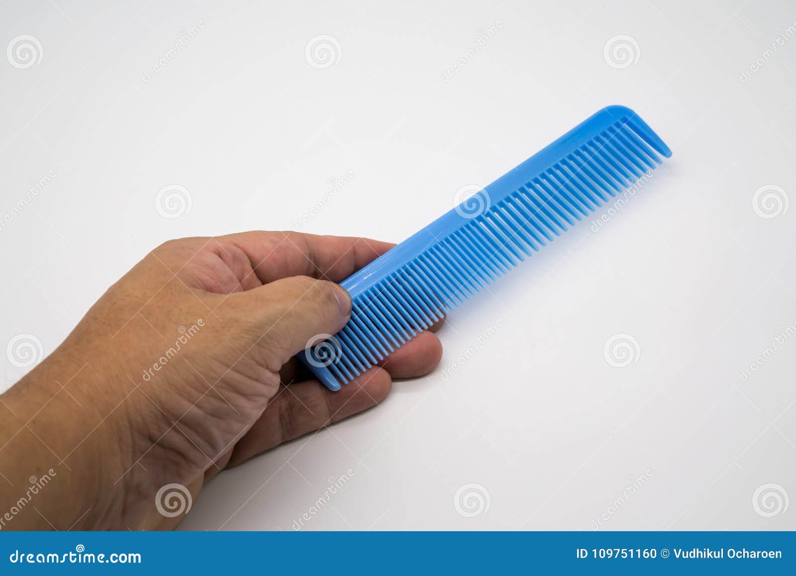 Blue Plastic Comb on White Background Stock Photo - Image of convenient ...