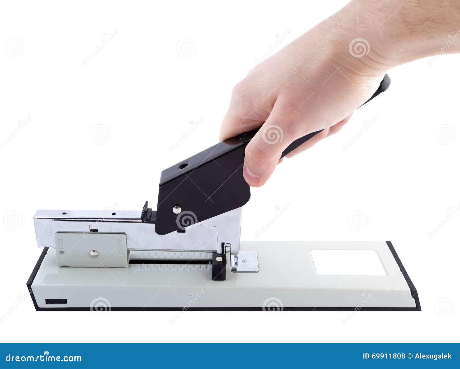 Hand Holding Blue Stapler Isolated on White Background Stock Photo ...