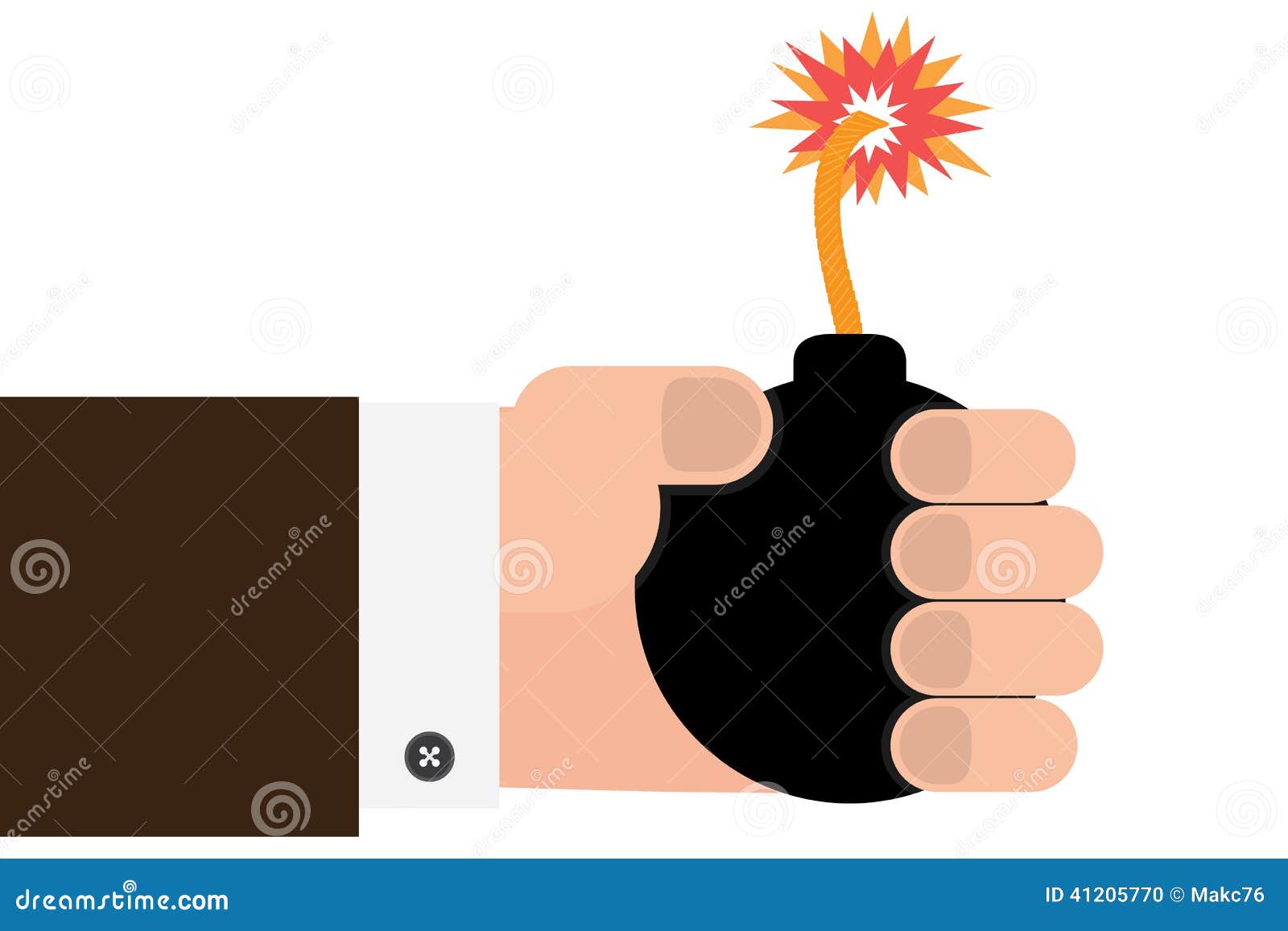 Hand holding the bomb stock illustration. Illustration of bomb - 41205770