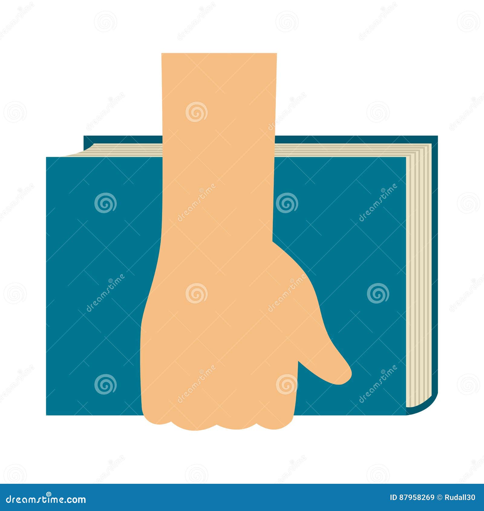 Hand holding a book icon stock vector. Illustration of back - 87958269